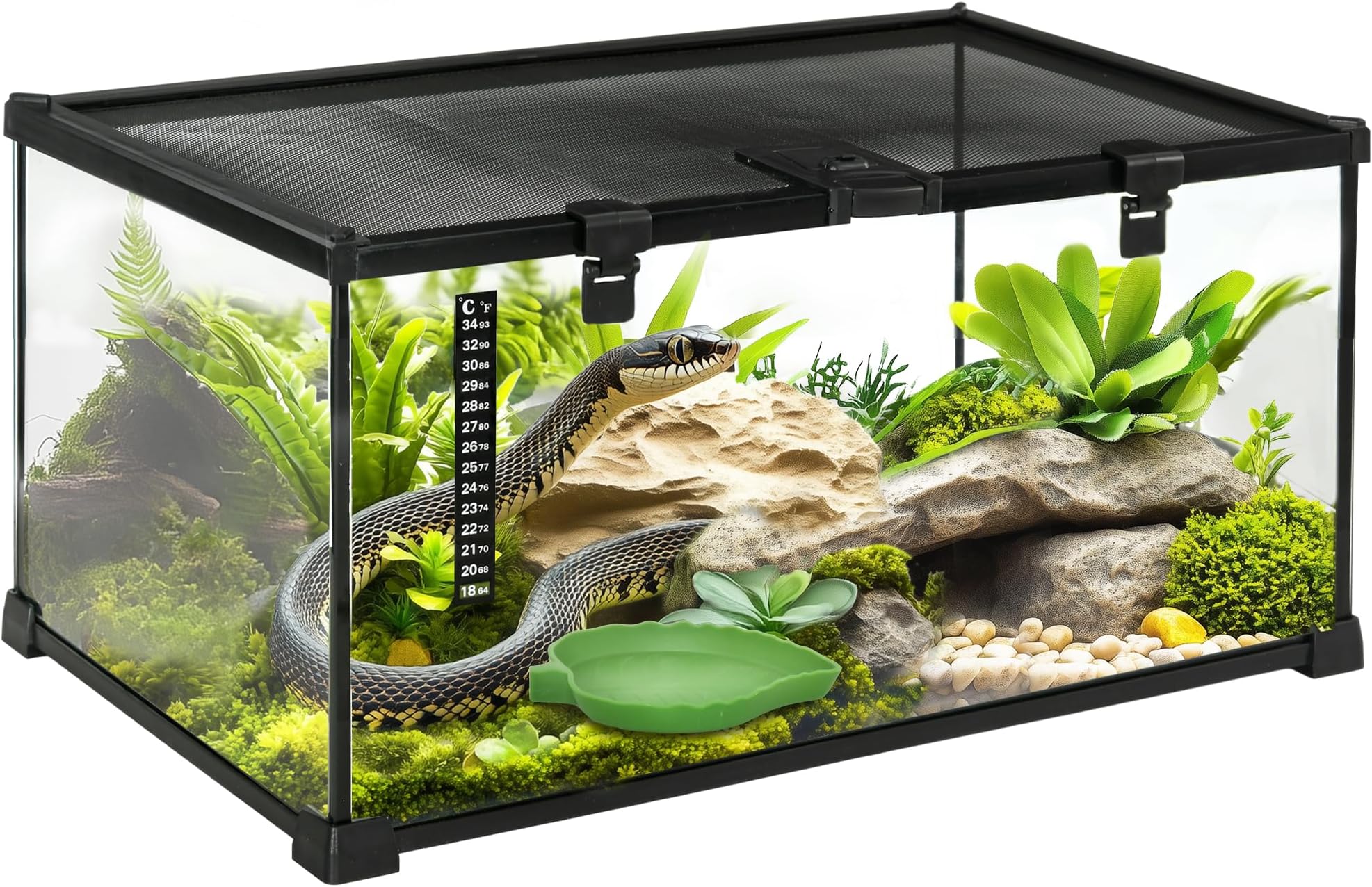 PawHut Terrario per rettili con ventilazione laterale, vivarium per ...