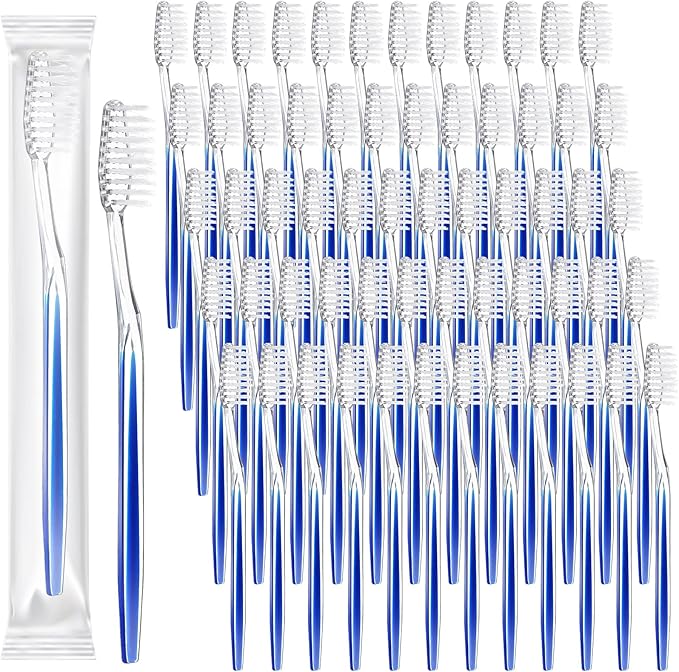 Amazon.com: Patelai 100 Pcs Individually Wrapped Toothbrush Bulk ...