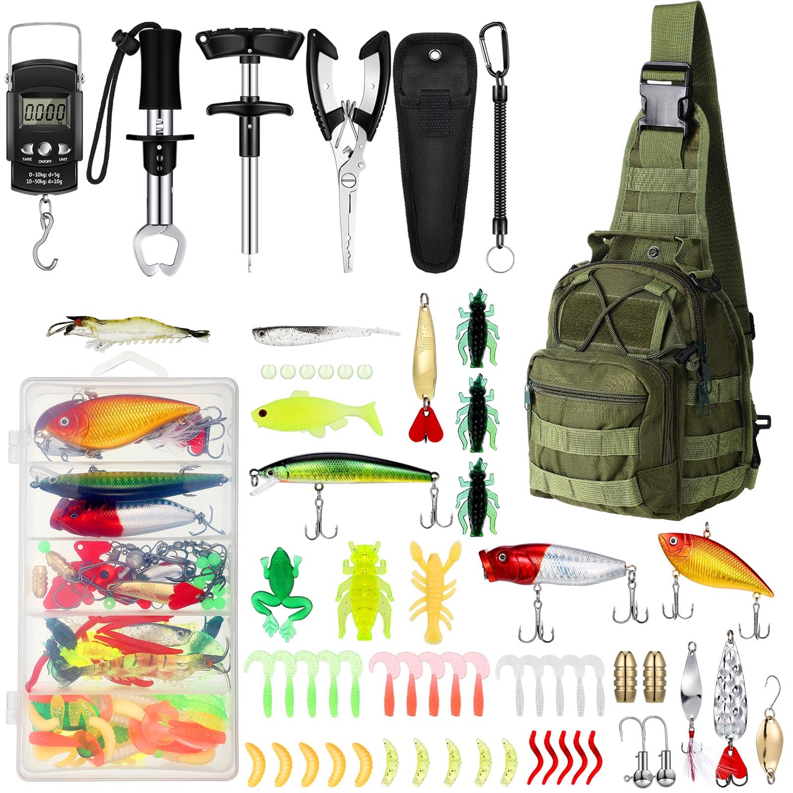 Amazon.com: Sosation 134 Pcs Fishing Tool Kit Fishing Pliers Gear and ...