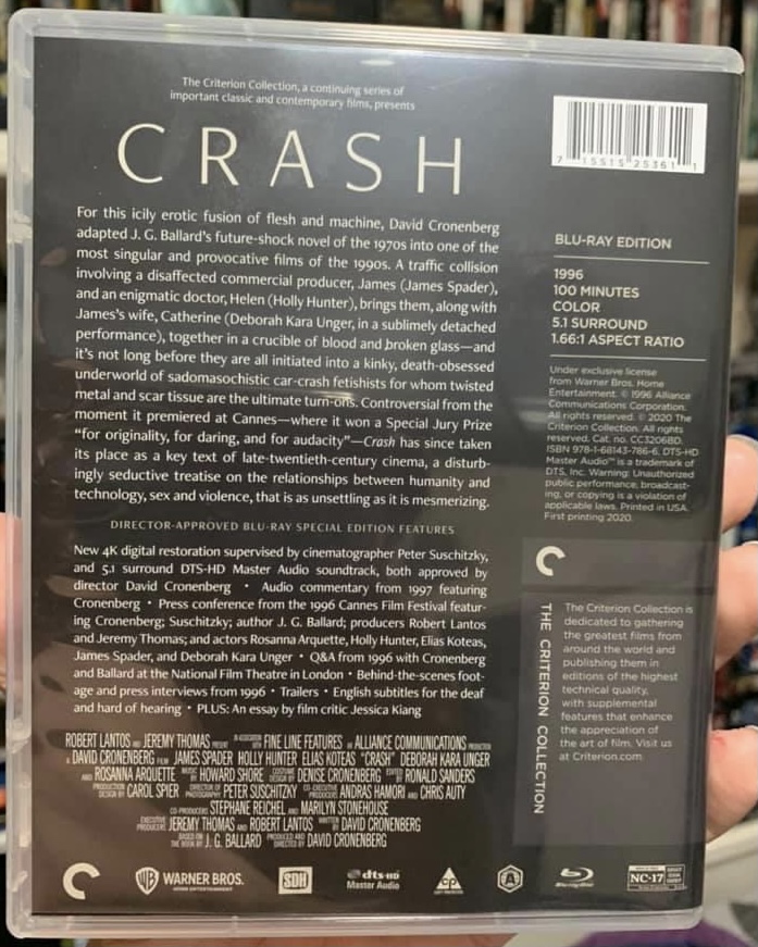 Crash (Criterion Collection) [Blu-ray] : James Spader, Holly Hunter ...