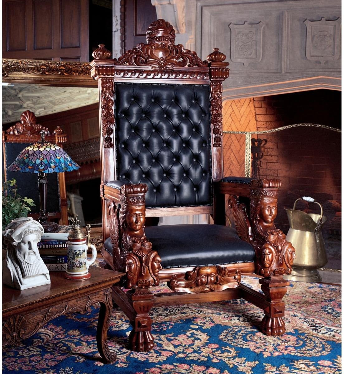 Amazon.com: Elegant 6ft White and Gold Throne Chair - Luxury High Back ...