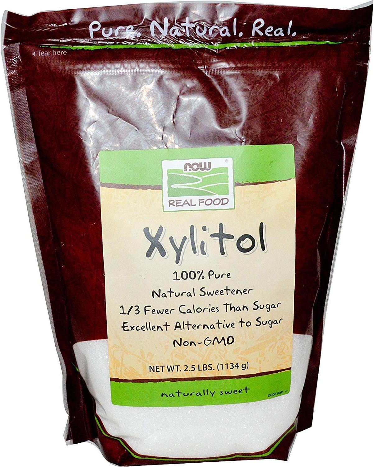 Amazon.com: Now Foods Xylitol, 2.5 Pound Bag (Pack of 2) : Grocery ...