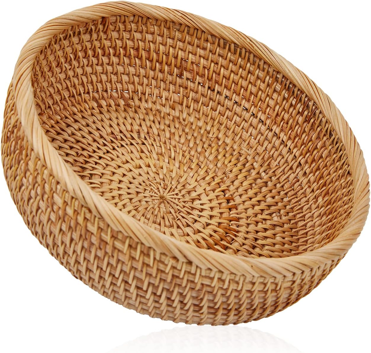 Amazon.com: Round Storage Basket, Wicker Grass Tray for Bread Fruit ...