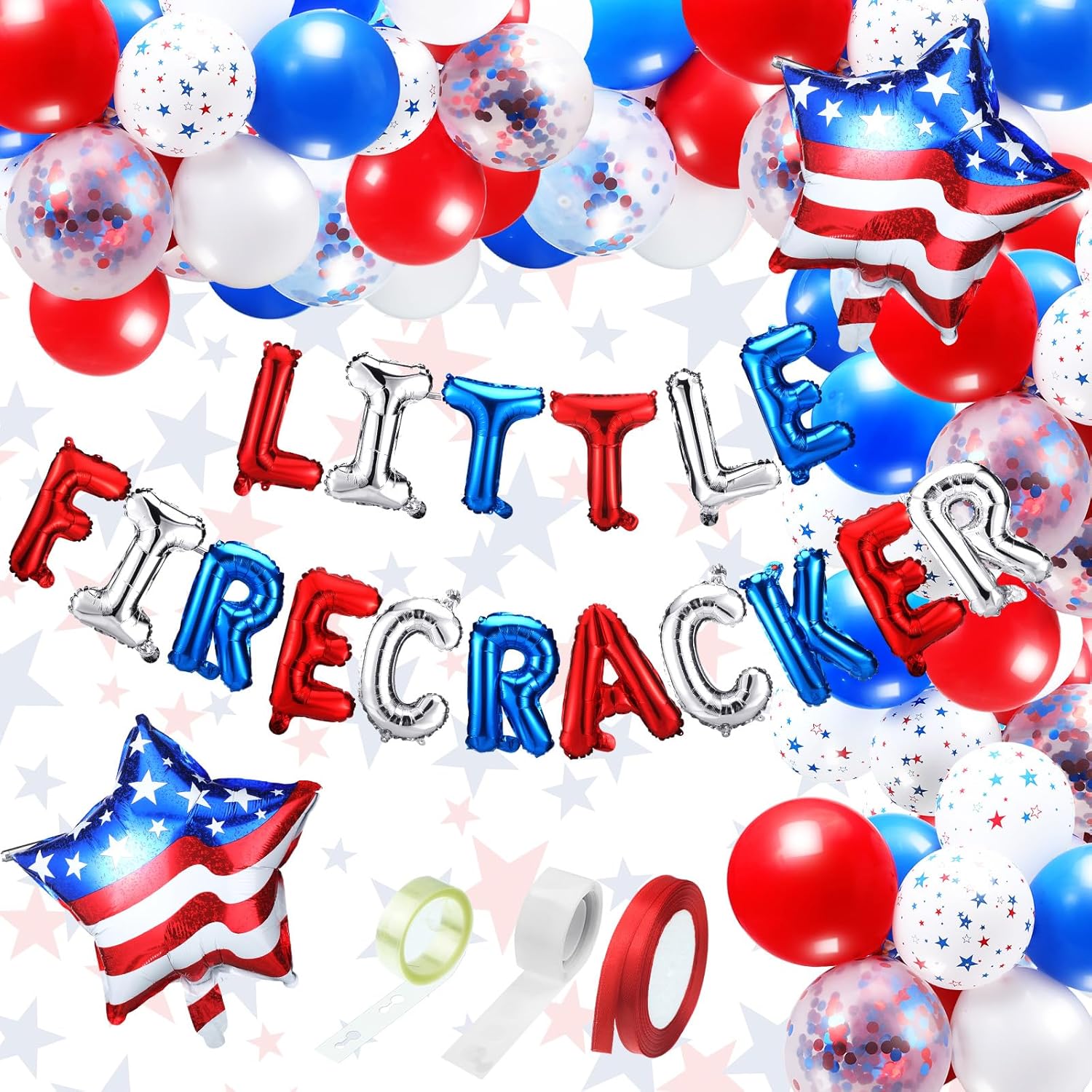 Amazon.com: Realspring 97 Pcs Little Firecracker Party Set 4th of July Party Supplies Birthday ...