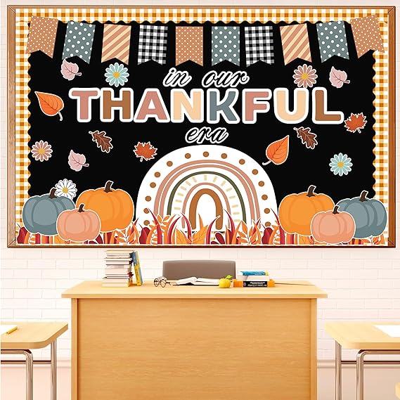Amazon.com : Fall Bulletin Board Decorations Set Autumn Leaves Pumpkin ...