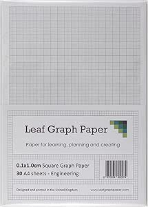 Leaf Graph Paper A4 1mm 0.1cm Squared Engineering - 30 Loose-Leaf ...