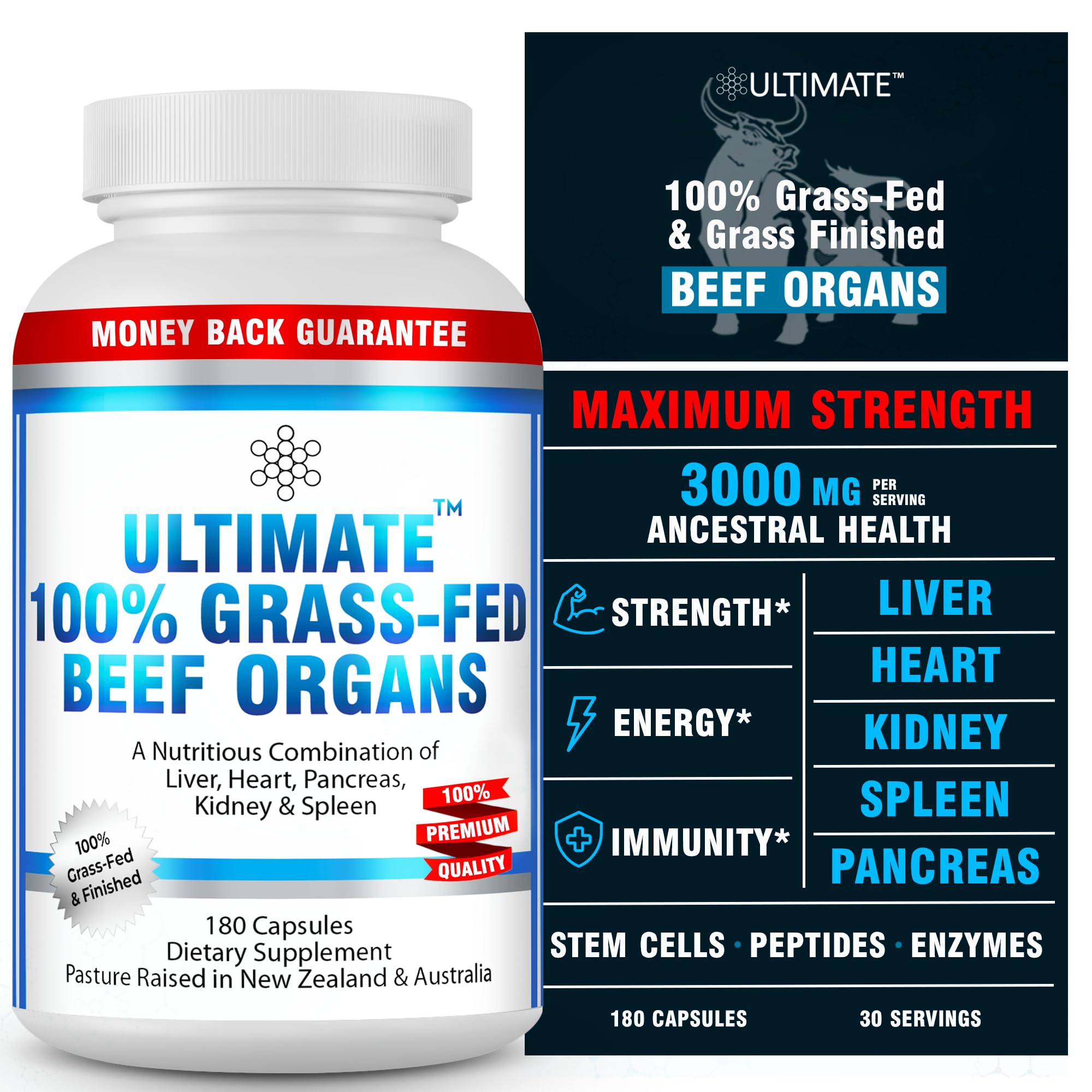 Snapklik.com : Ultimate Grass Fed Beef Organs Supplement Supports ...