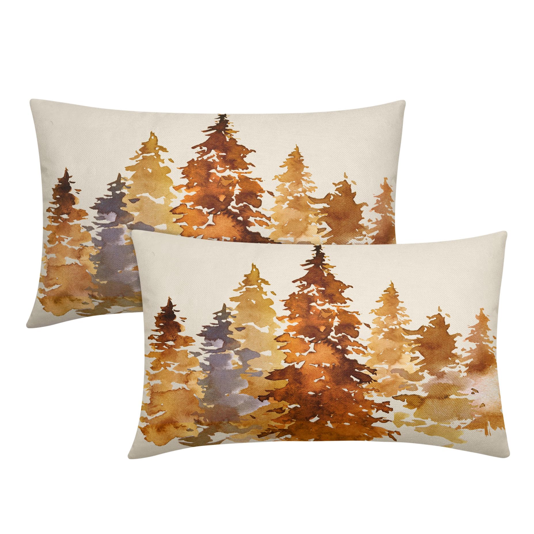 Amazon.com: Burnt Orange Fall Tree Lumbar Pillow Covers 12X20 in Set of ...