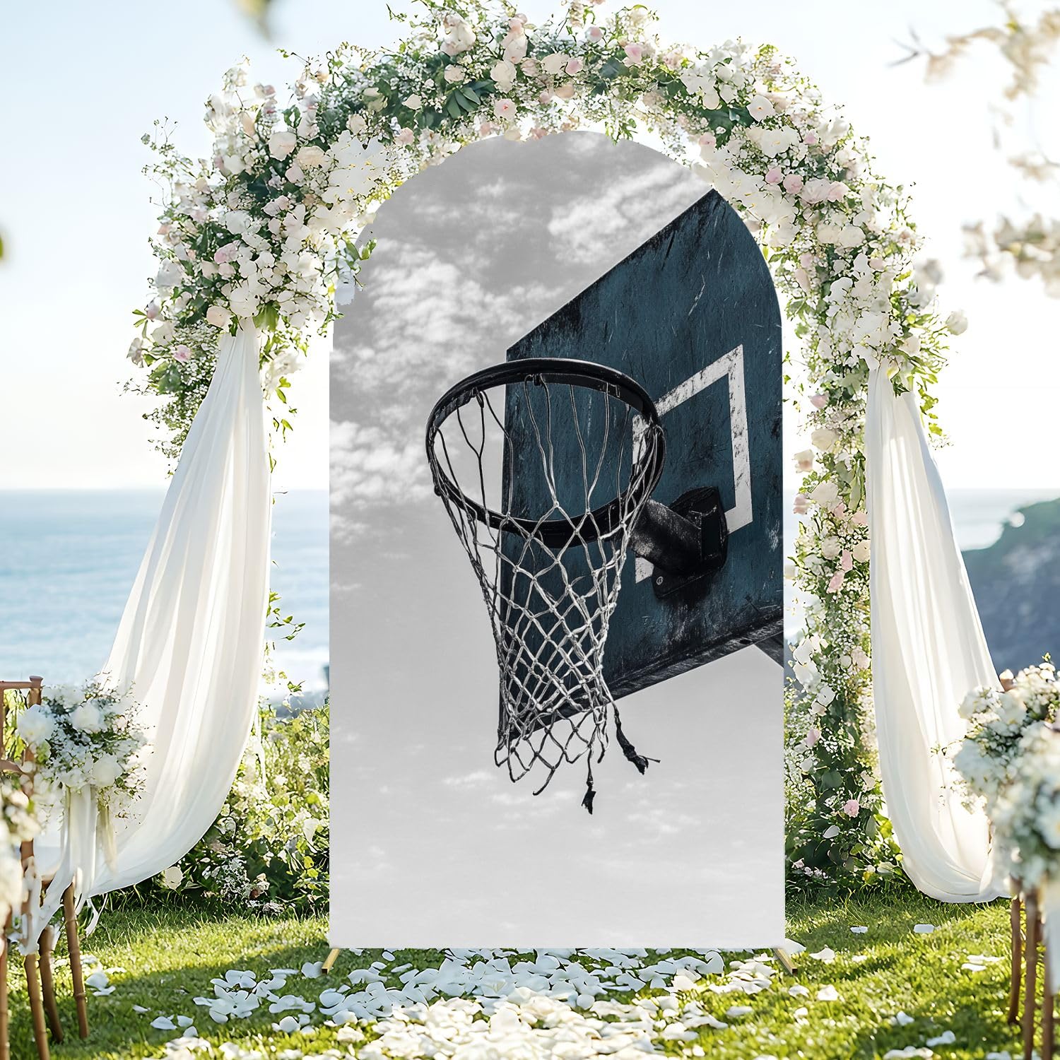 How to cover a basketball hoop for a wedding | Honestweddingadvice.com