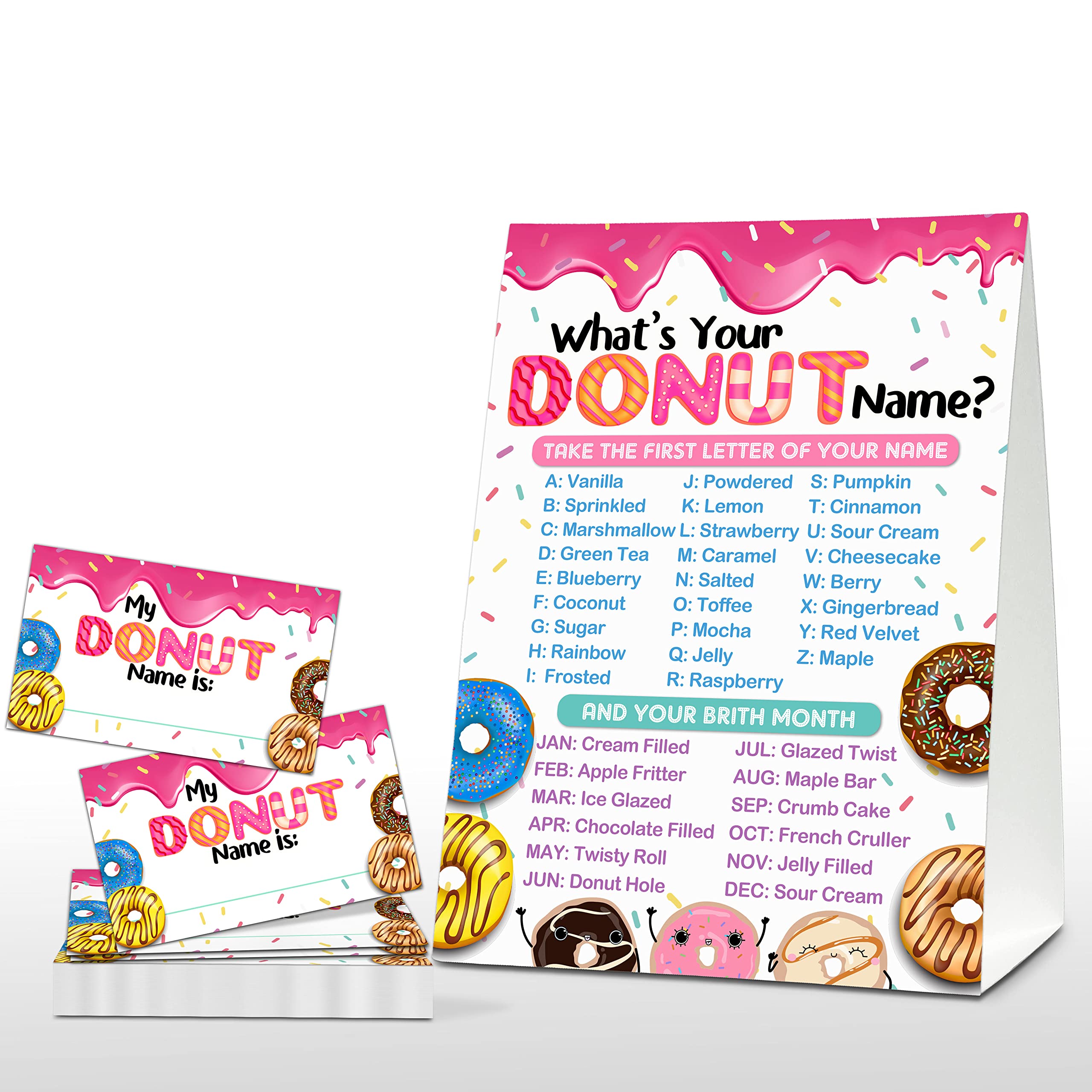 Amazon.com: What's Your Donut Name Game - Sweet Donut Birthday Party ...