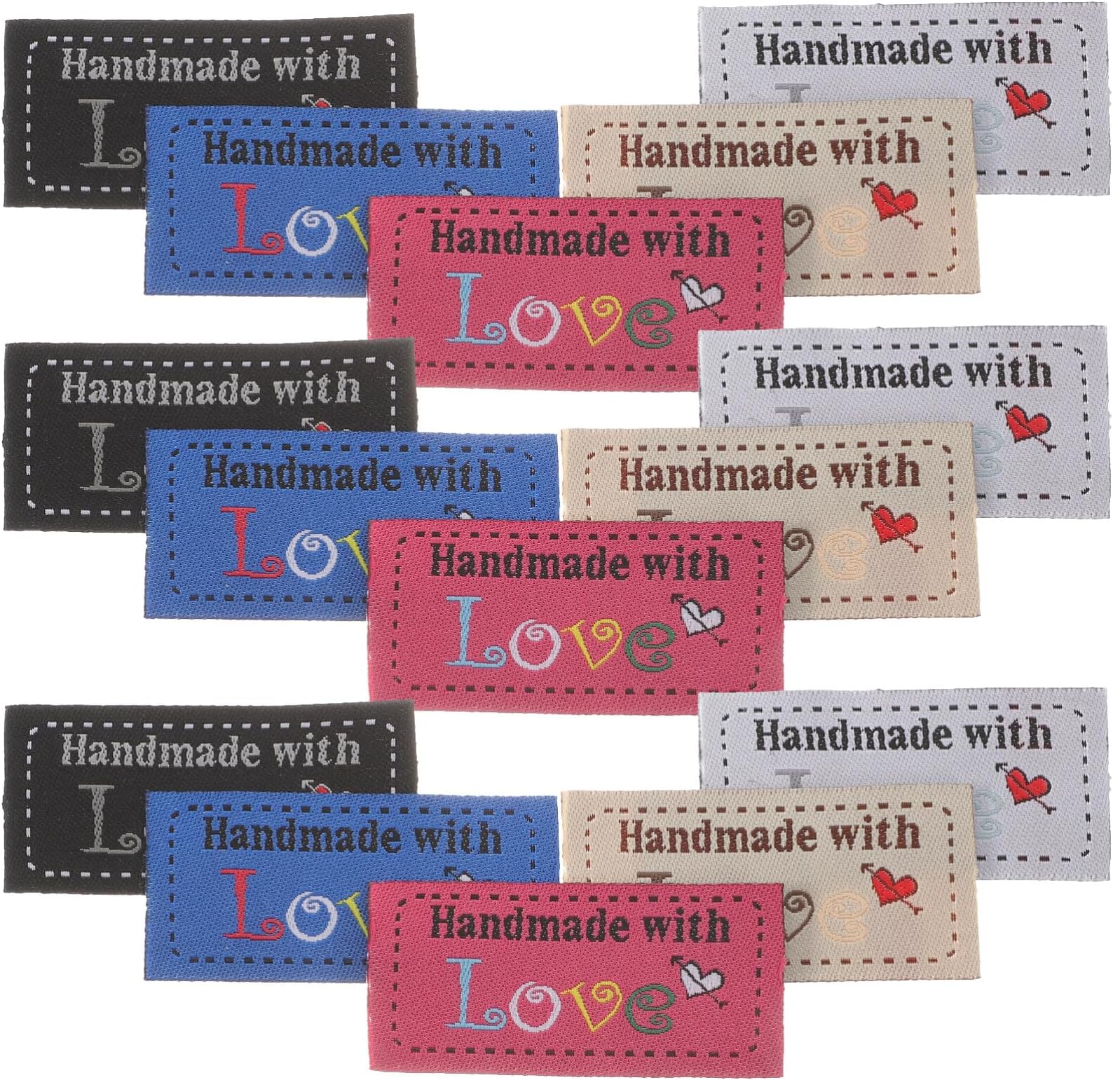 Amazon.com: 100pcs Love Woven Label Personalized Tag Embossed Tag ...