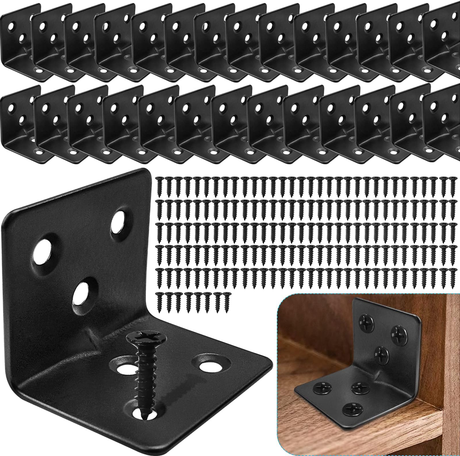 Amazon.com: AKOLAFE 16PCS Wide L Brackets Heavy Duty 2.5x2.5 Inch Metal ...