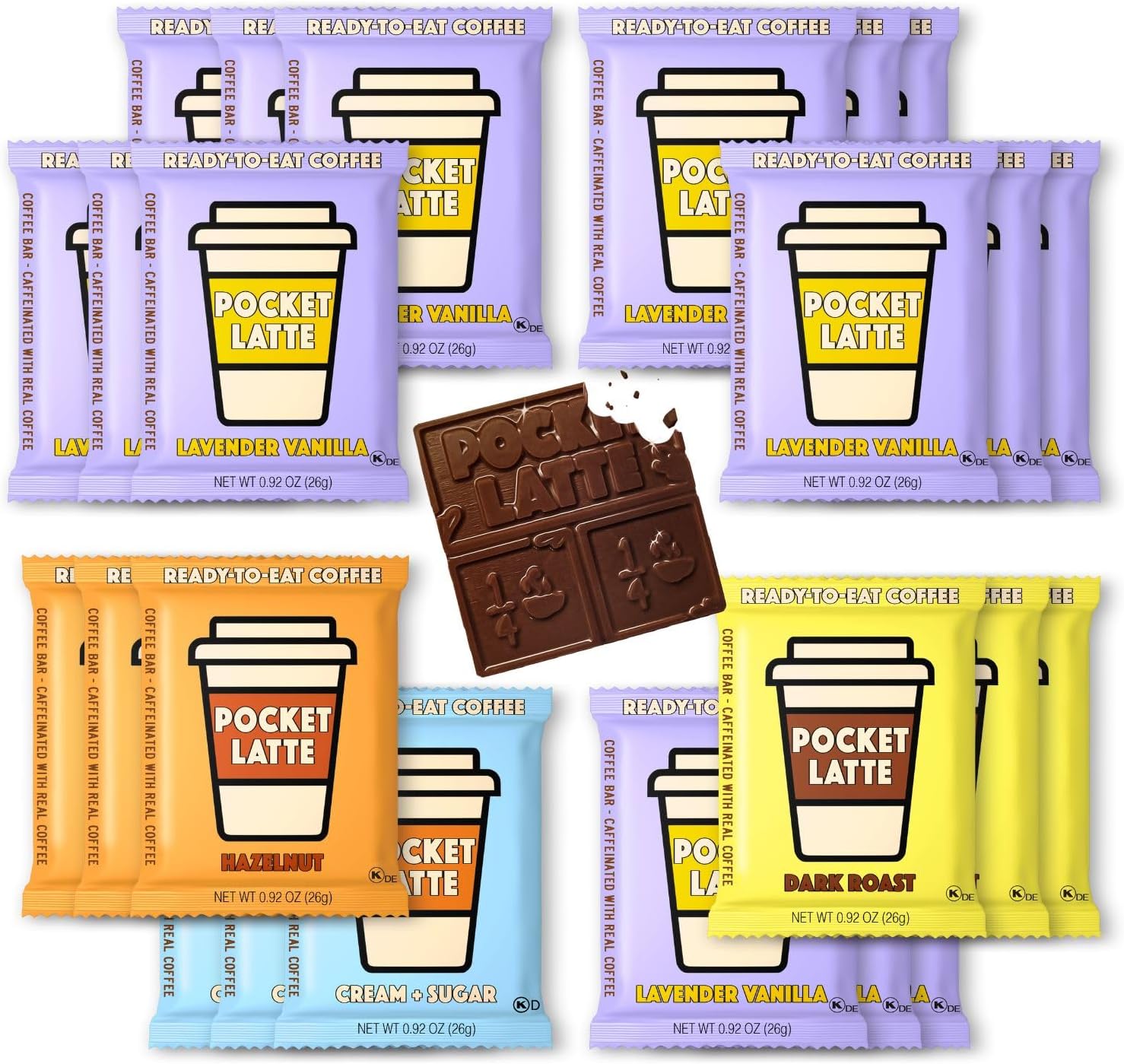 Amazon.com : Pocket Latte, DARK ROAST 12 PACK | Coffee Chocolate, 130 ...