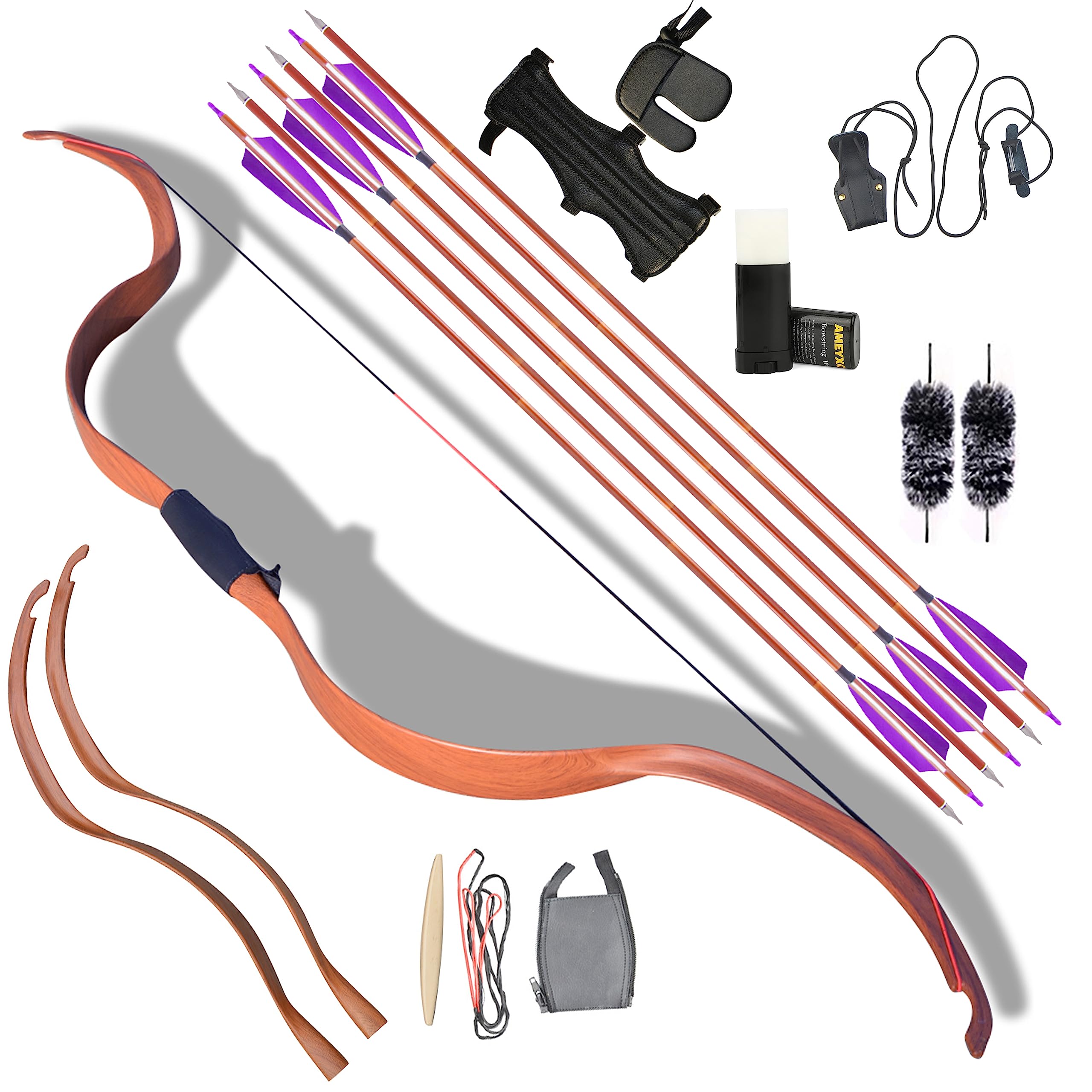 Buy ZSHJGJR Traditional Recurve Bow and Arrow Set Longbow Handmade ...