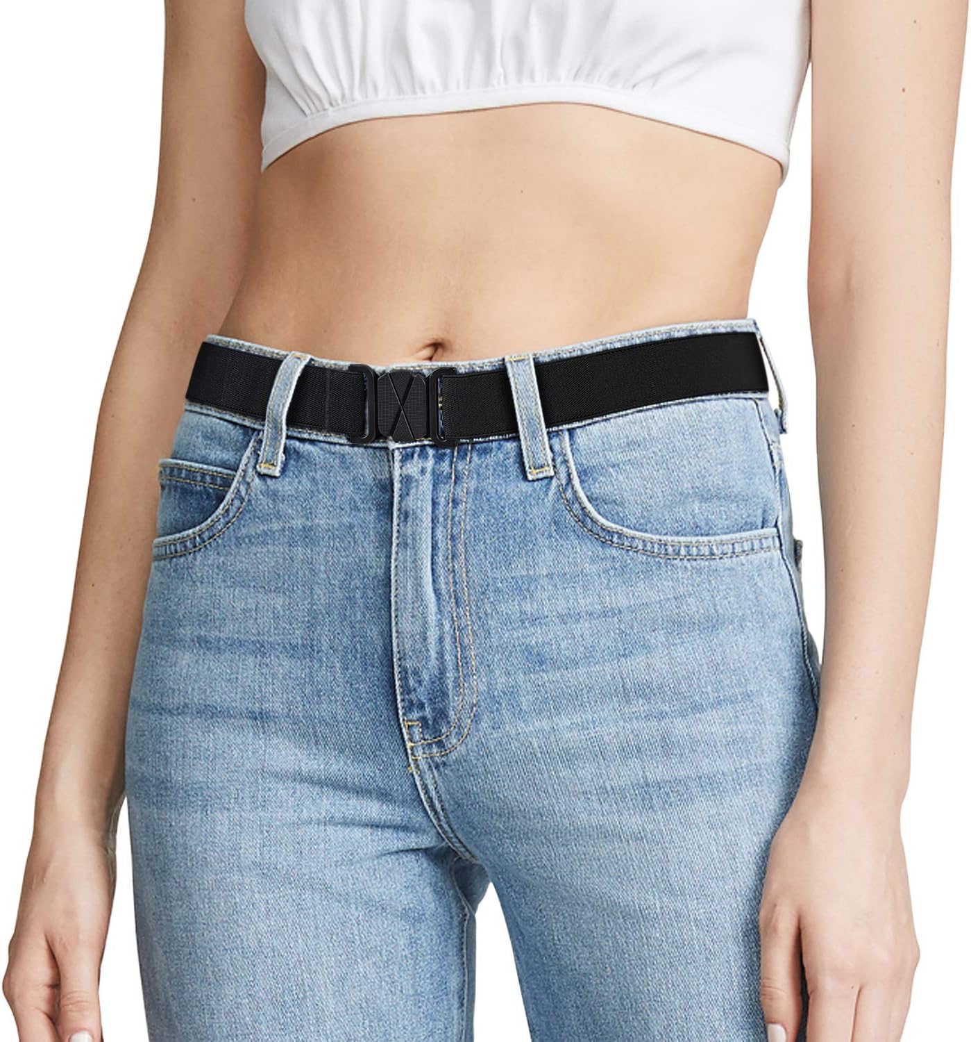 JASGOOD No Show Invisible Women Belt Crop Tuck Band Elastic Stretch ...