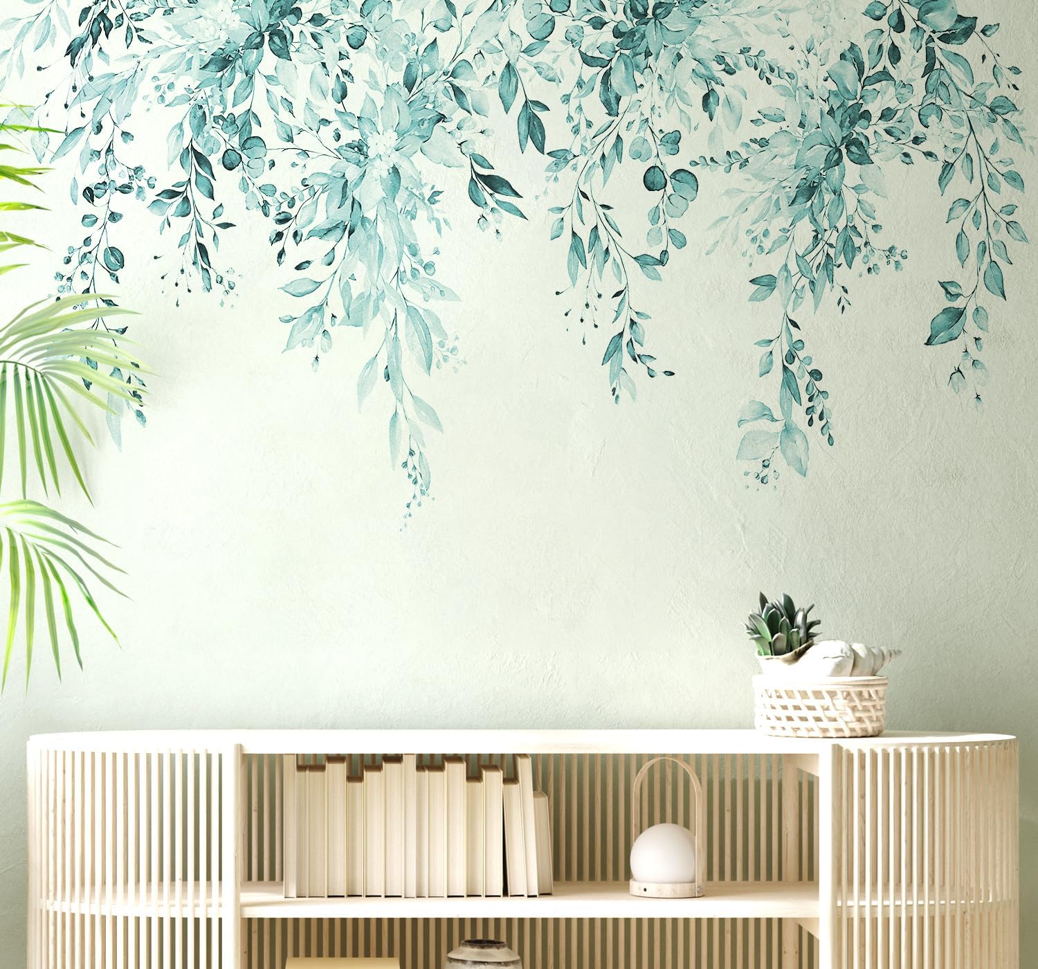 Amazon.com: VePret Spa Green Plants Leaves Wall Decals Peel and Stick ...