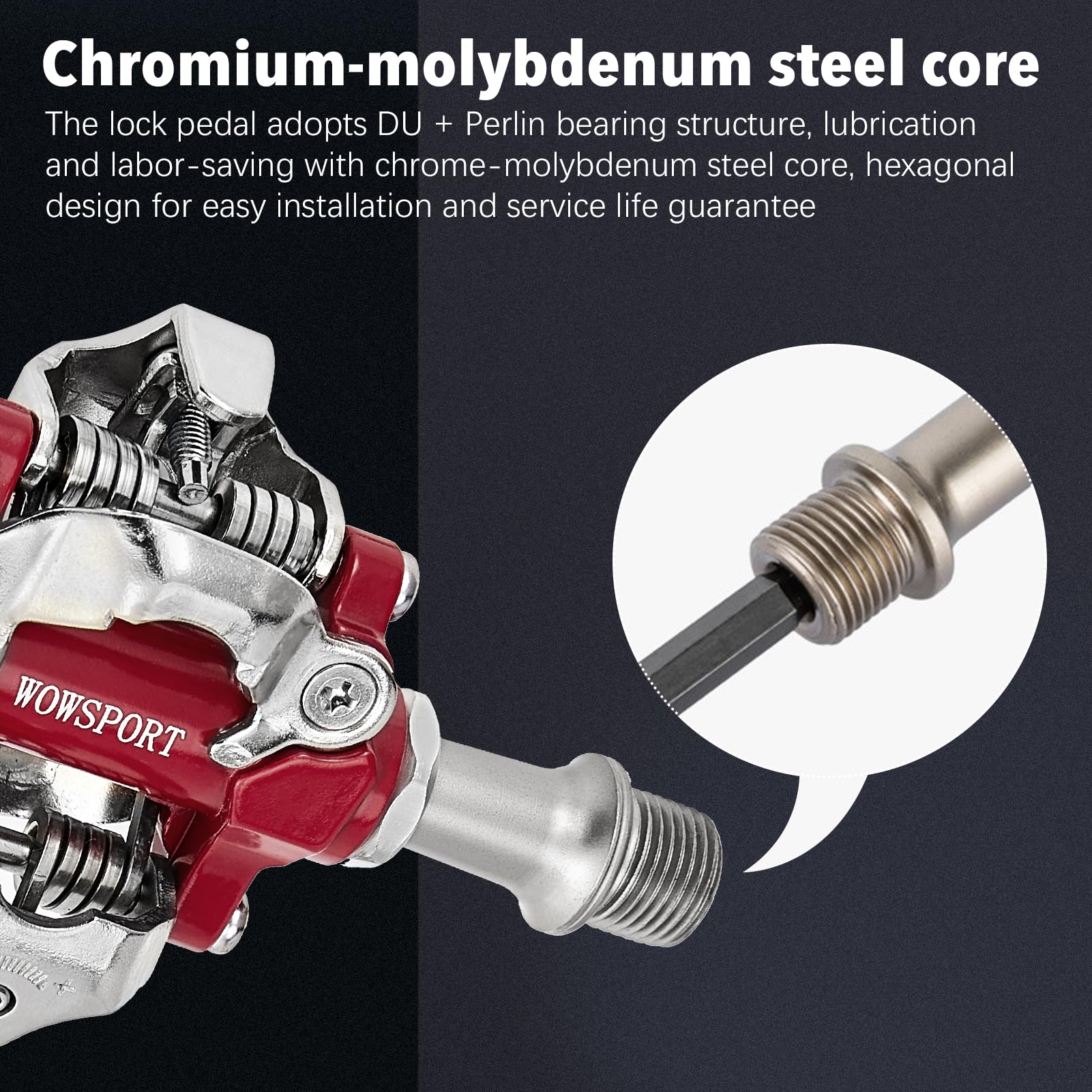Snapklik.com : WOWSPORT Clipless Mountain Bike SPD MTB Pedals,Dual ...