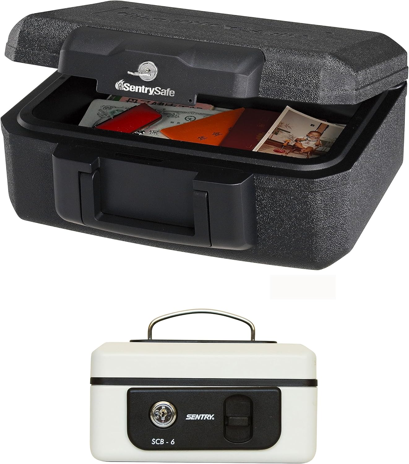 Amazon｜【Amazon.co.jp限定】SENTRY (セントリー) 金庫 家庭用 UL規格 30分 耐火 手提げ 収納ボックス 鍵付き 5.2L B5 フラットキー ブラック 1年保証 ...