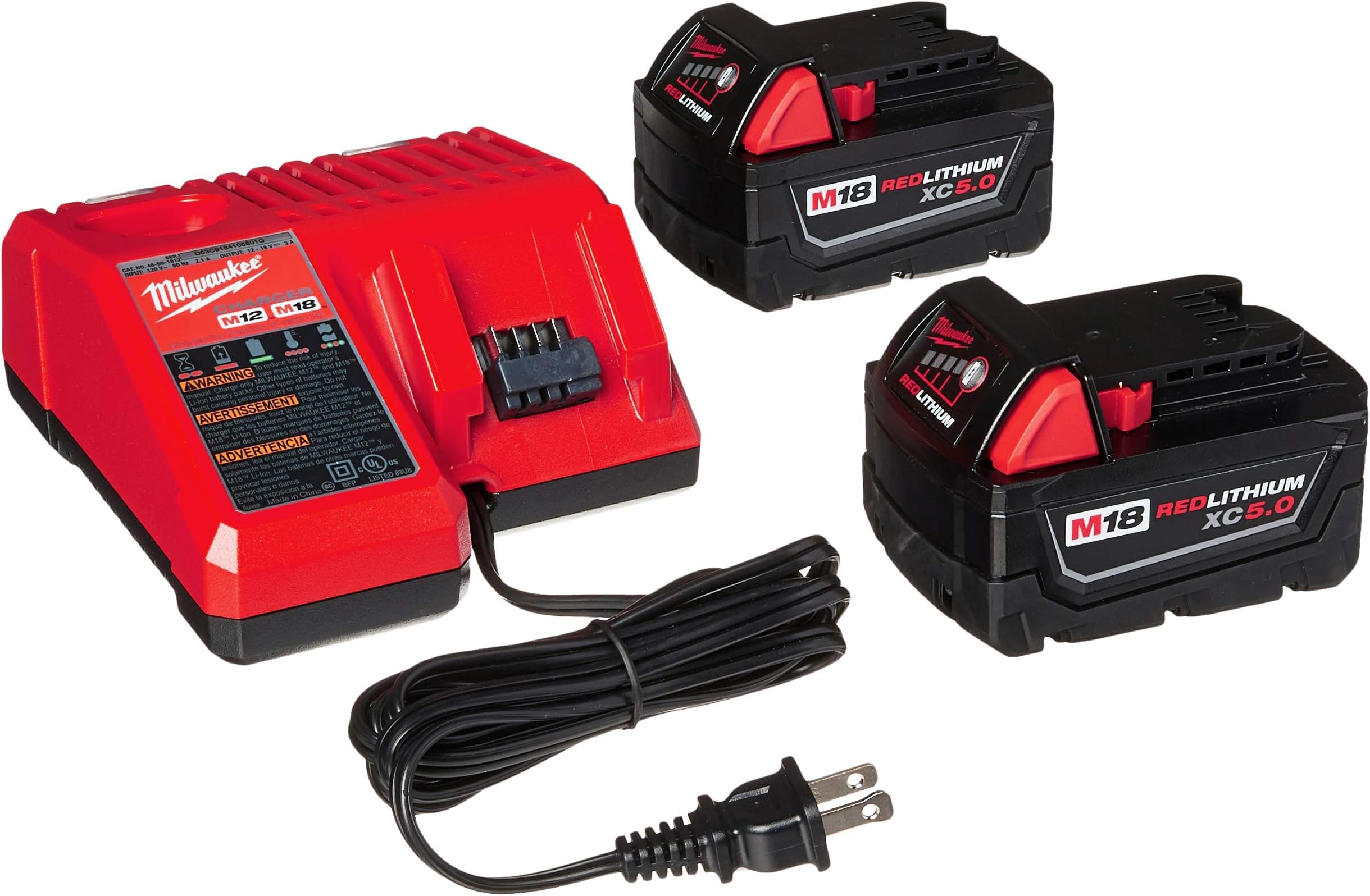 Amazon.com: M18 18-Volt Lithium-Ion XC Starter Kit with Two 5.0Ah ...