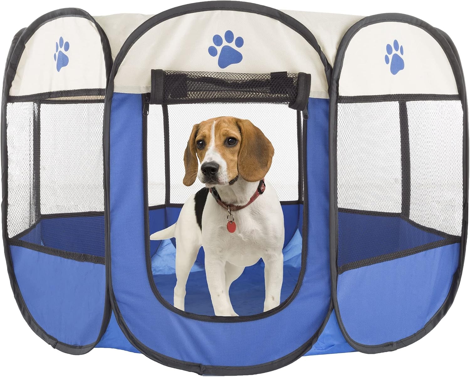 Pop-Up Pet Playpen - Indoor and Outdoor Dog Pen with Carrying Case ...