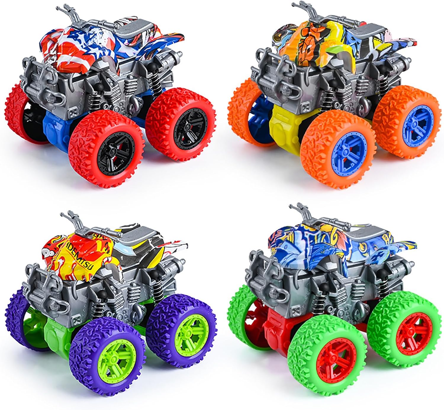 Amazon.com: LEFEI Monster Truck Toys - 4 Pack Friction Powered Toy ...
