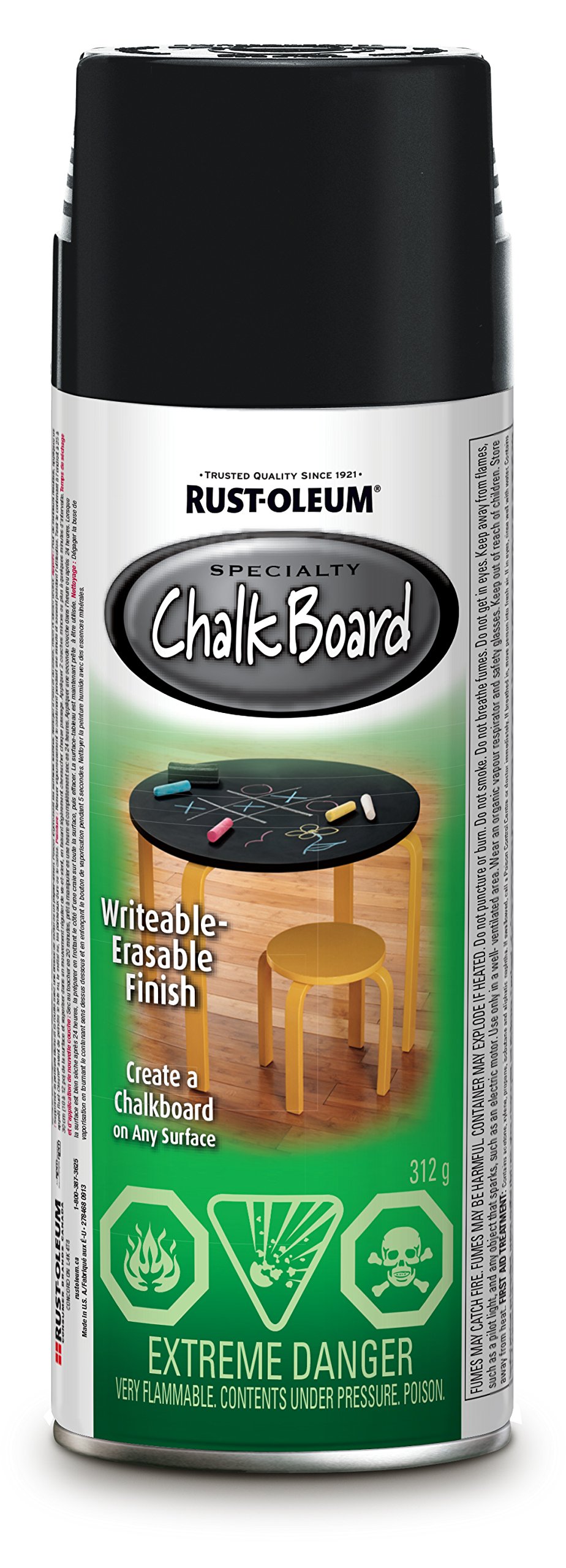 Rust-Oleum Specialty Chalk Board Spray Paint in Black, 312g, Spray ...