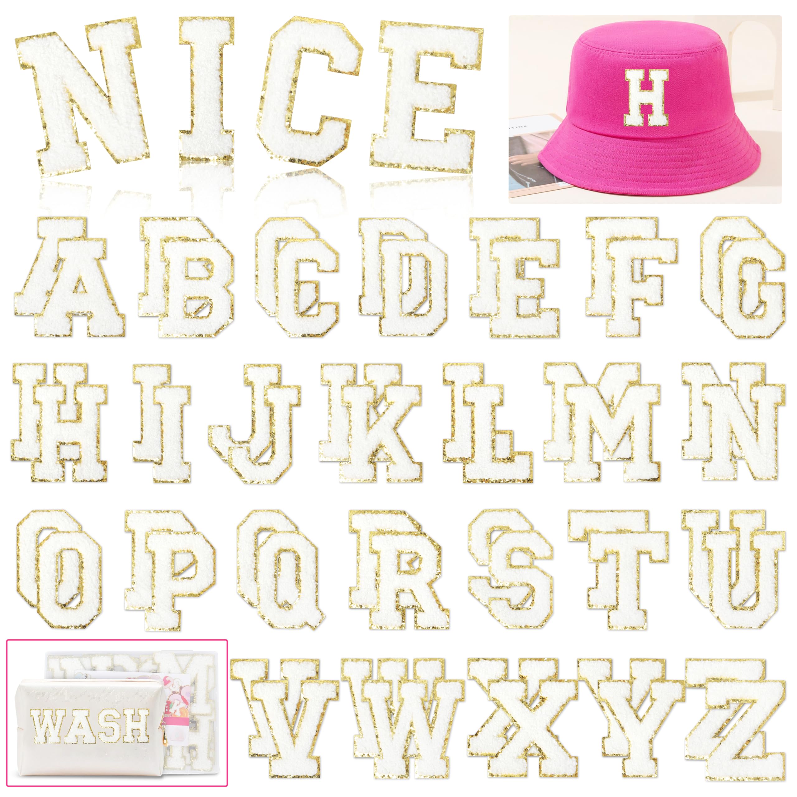 Amazon.com: Chenille Letters Patches Self-Adhesive for Clothing ...