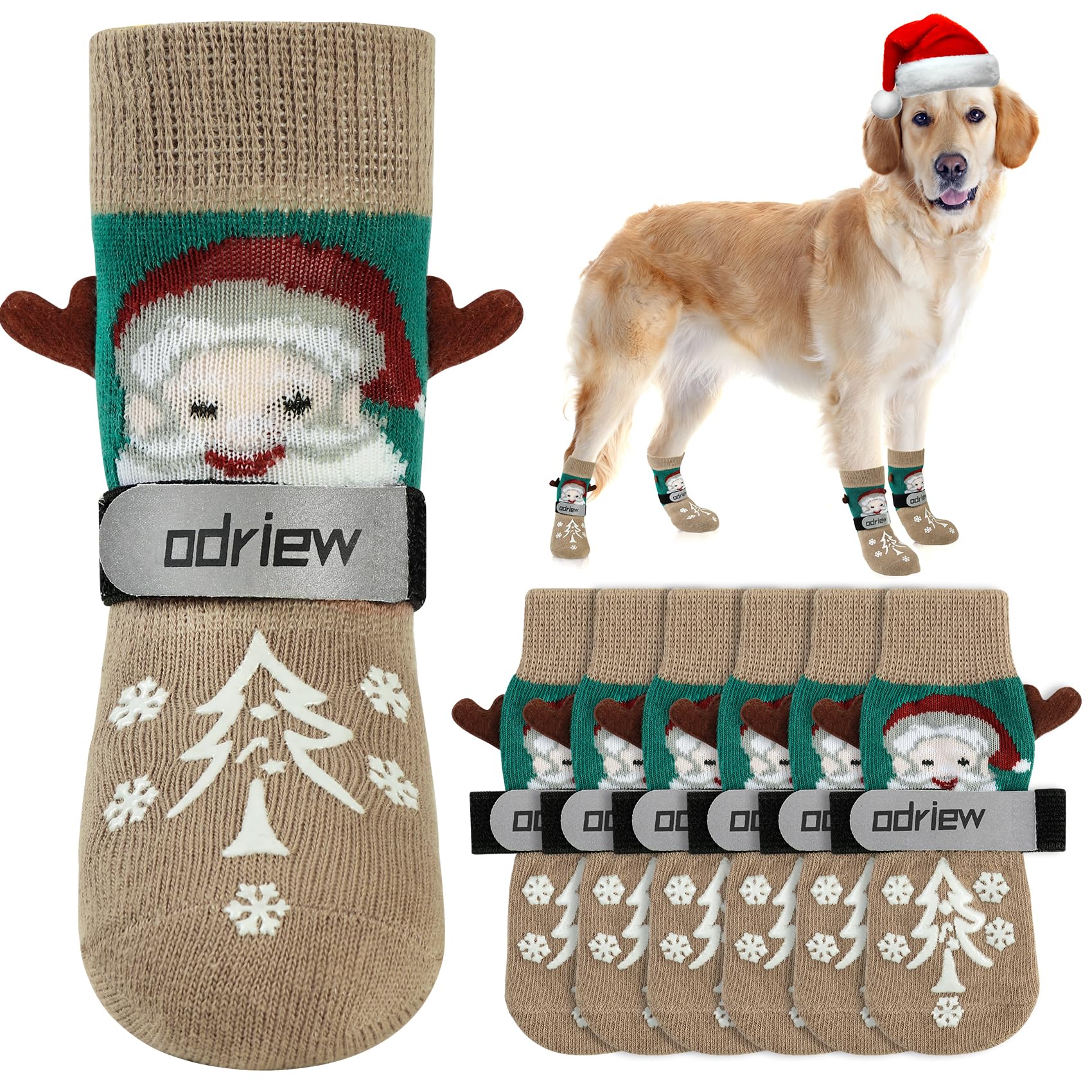 Amazon.com : Christmas Dog Socks to Prevent Licking Paws, 6PCS Double ...