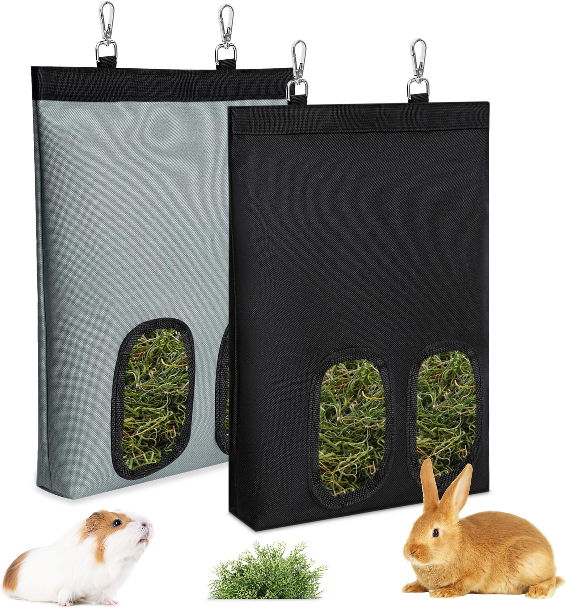 Amazon.com : GOCOHHI 2 Pcs Guinea Pig Hay Feeder Bag, Rabbit Hay Feeder ...