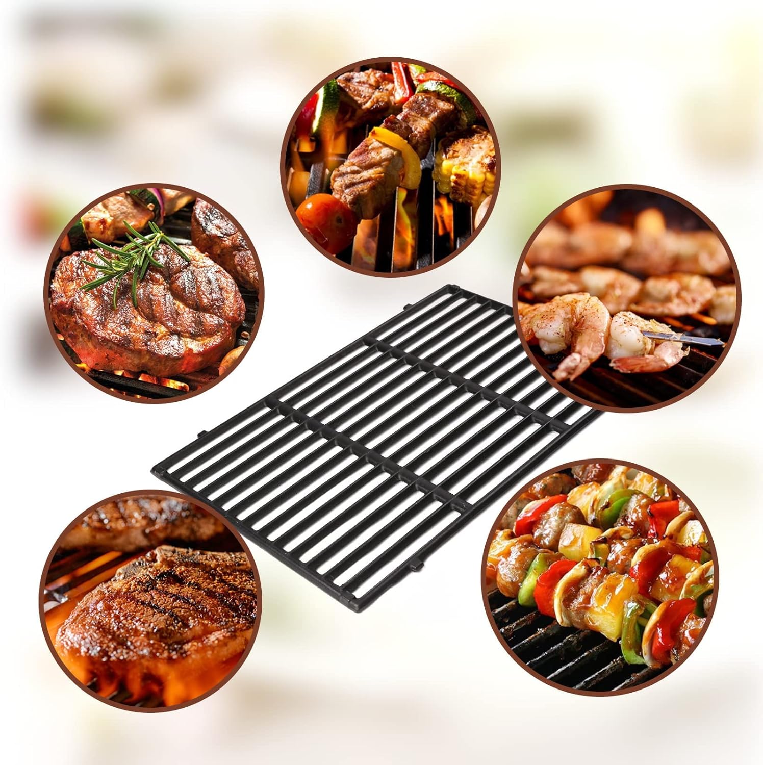 Uniflasy Rejillas de cocina para parrilla de gas Weber Genesis II 300 y Genesis II LX 300 Series ...