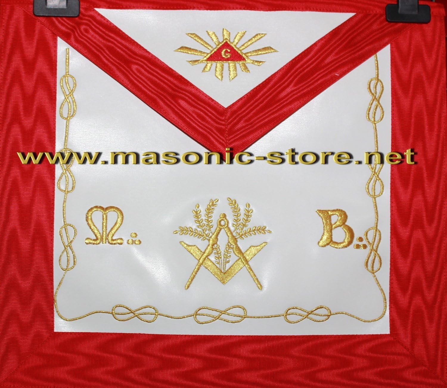 Amazon.com: Masonic MB Worshipful Master Apron Red & Gold AASR REAA ...