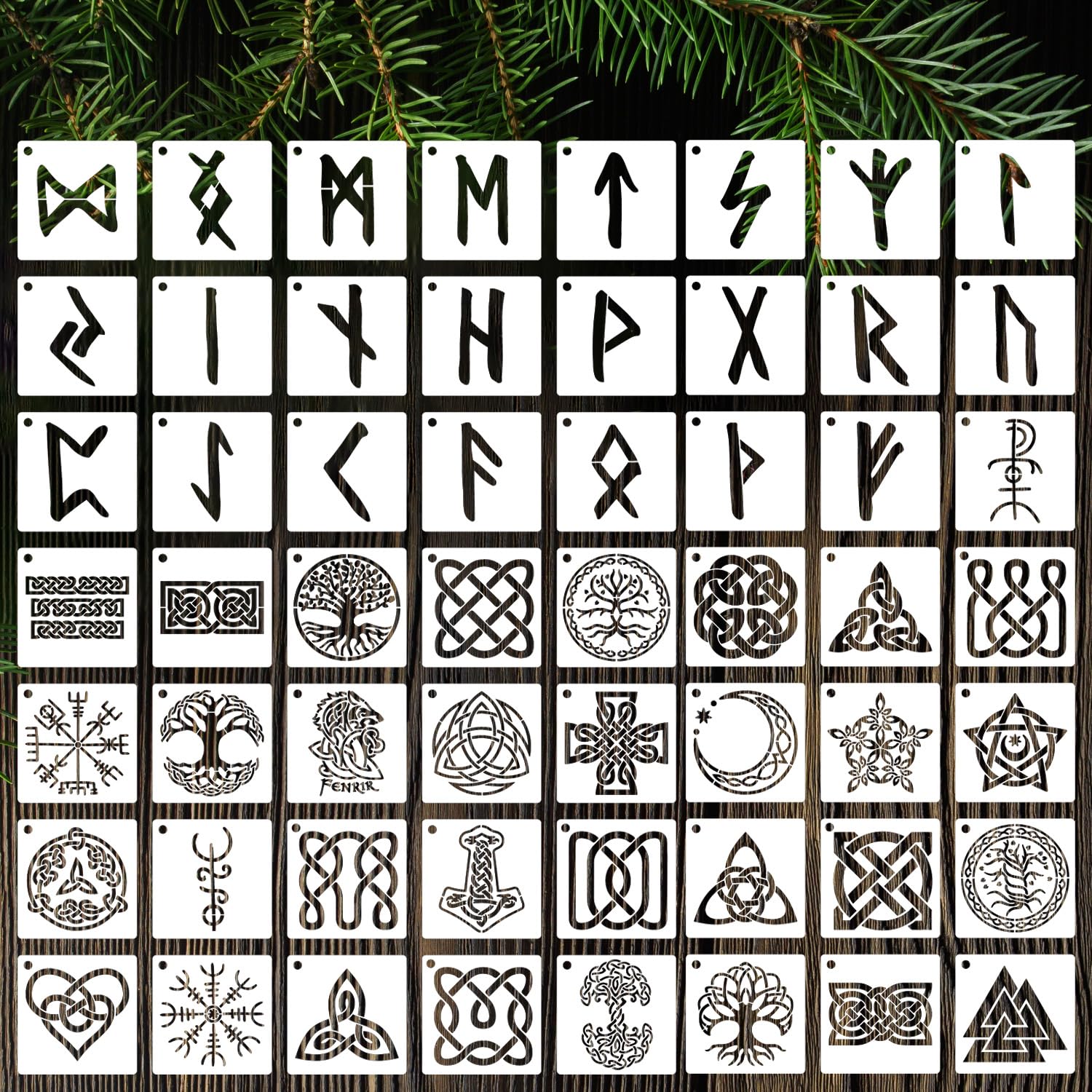 Snapklik.com : Viking Stencils For Painting 3inch Reusable Runes ...