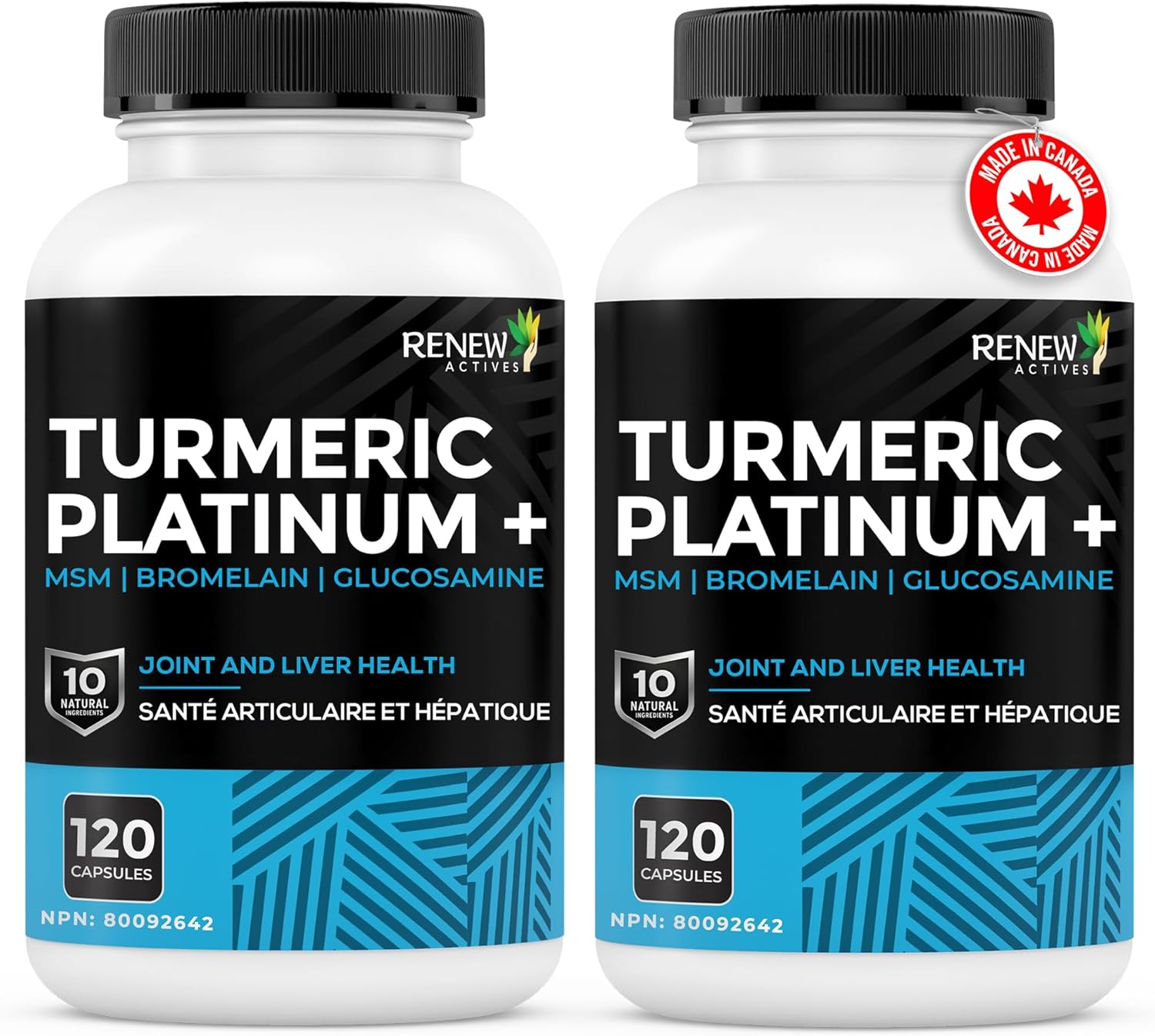 RENEW ACTIVES Turmeric Platinum 1350MG per 3 Capsules with Black Pepper ...