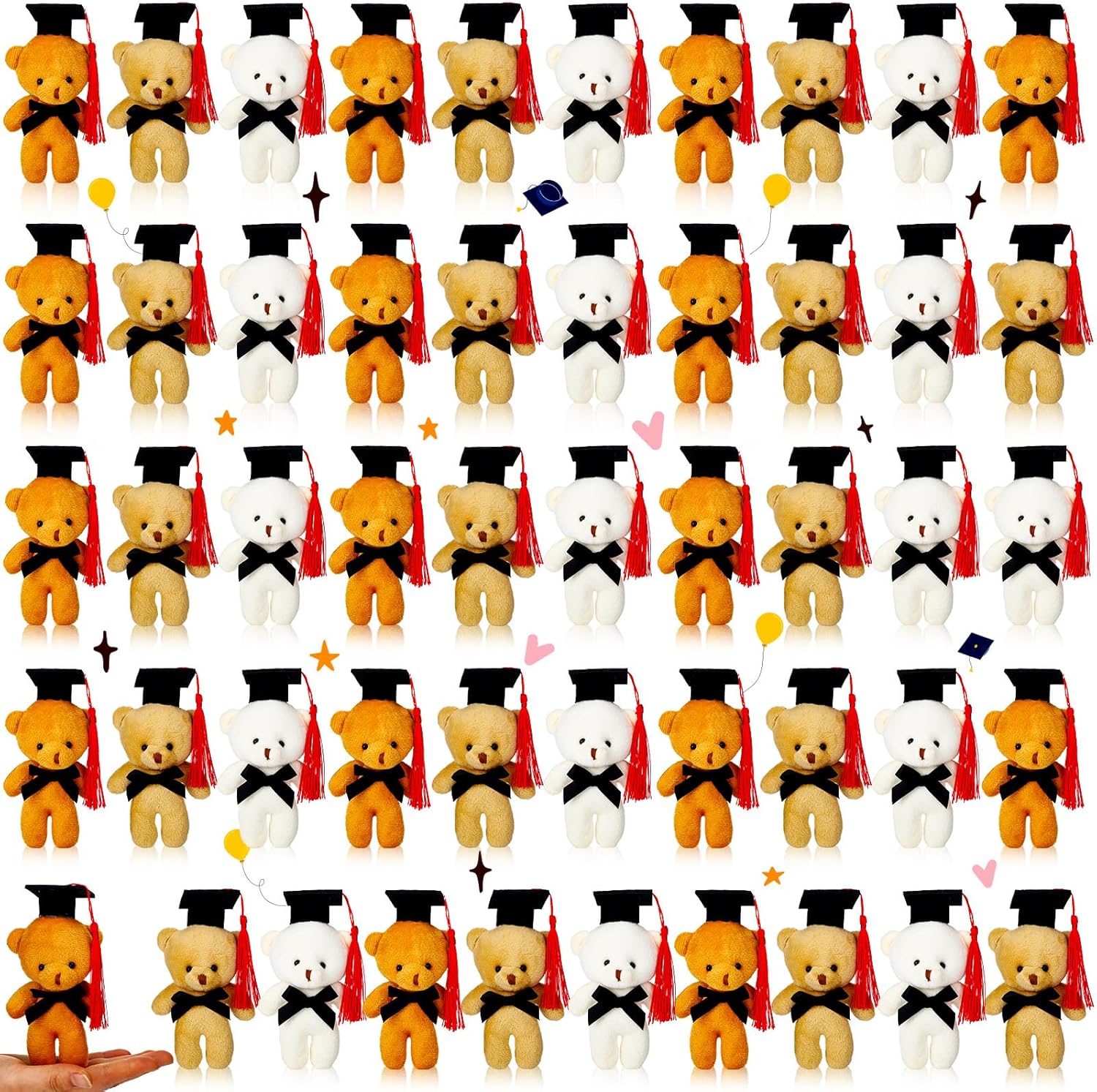Amazon.com: Relaxgiant 50 Pieces Mini Graduation Bear Plush Gift Bulk 4 ...
