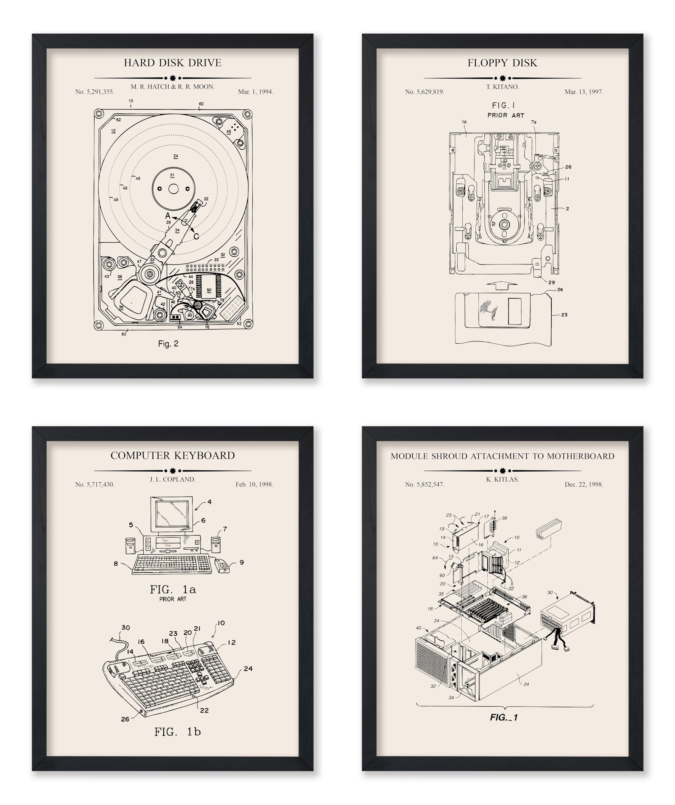 Amazon.com: Poster Master 4-Piece Computer Blueprint Poster - Hard Disk ...