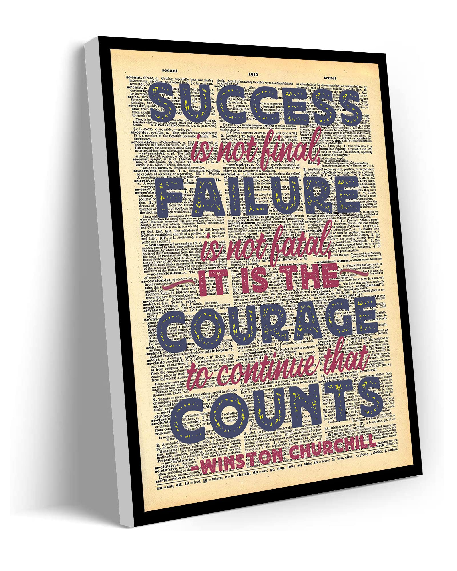 Amazon.com: Winston Churchill Quote Wall Art Success Is Not Final ...