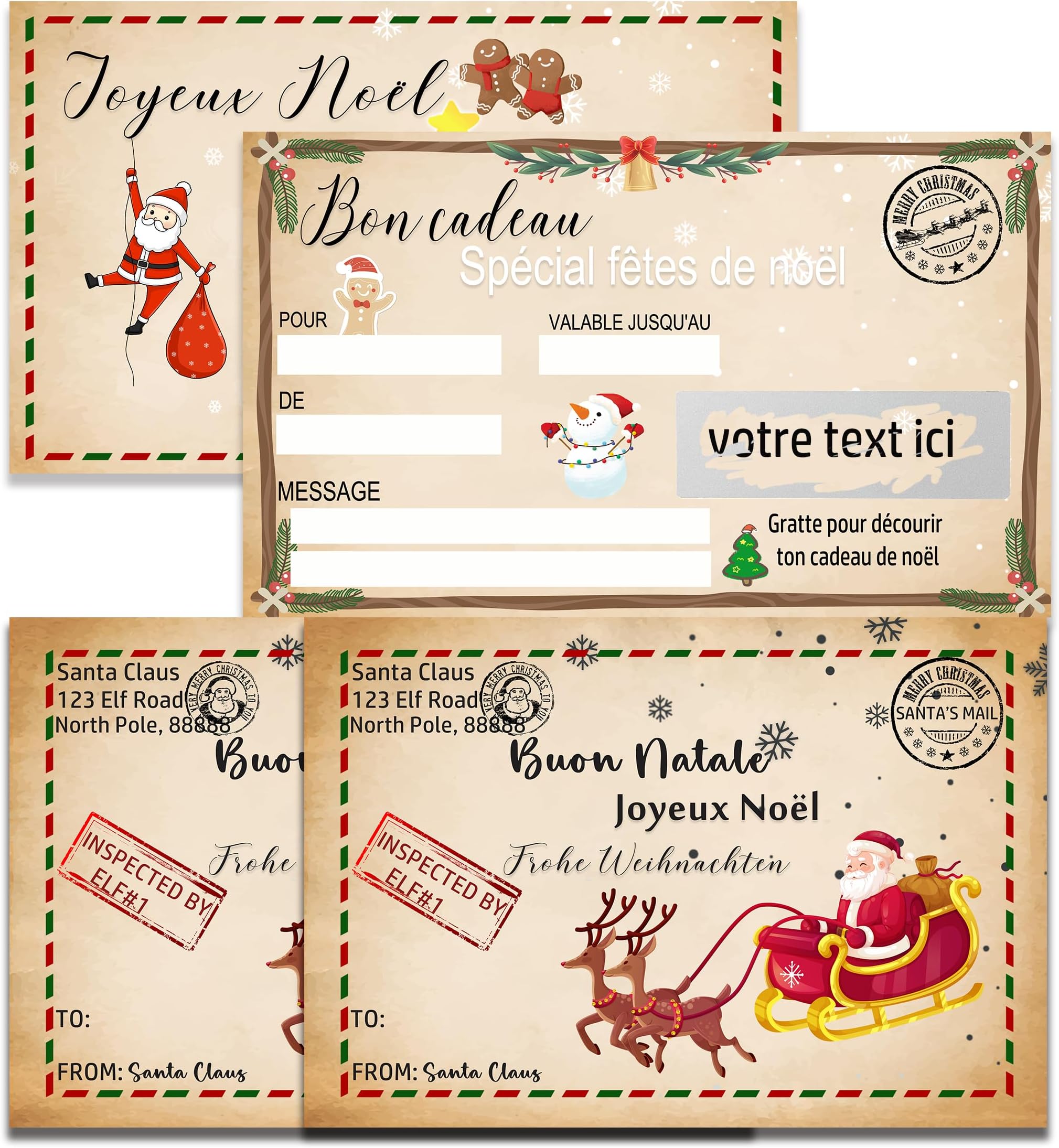 Milijou | Carte Noël surprise à gratter | Chèque cadeau surprise ...