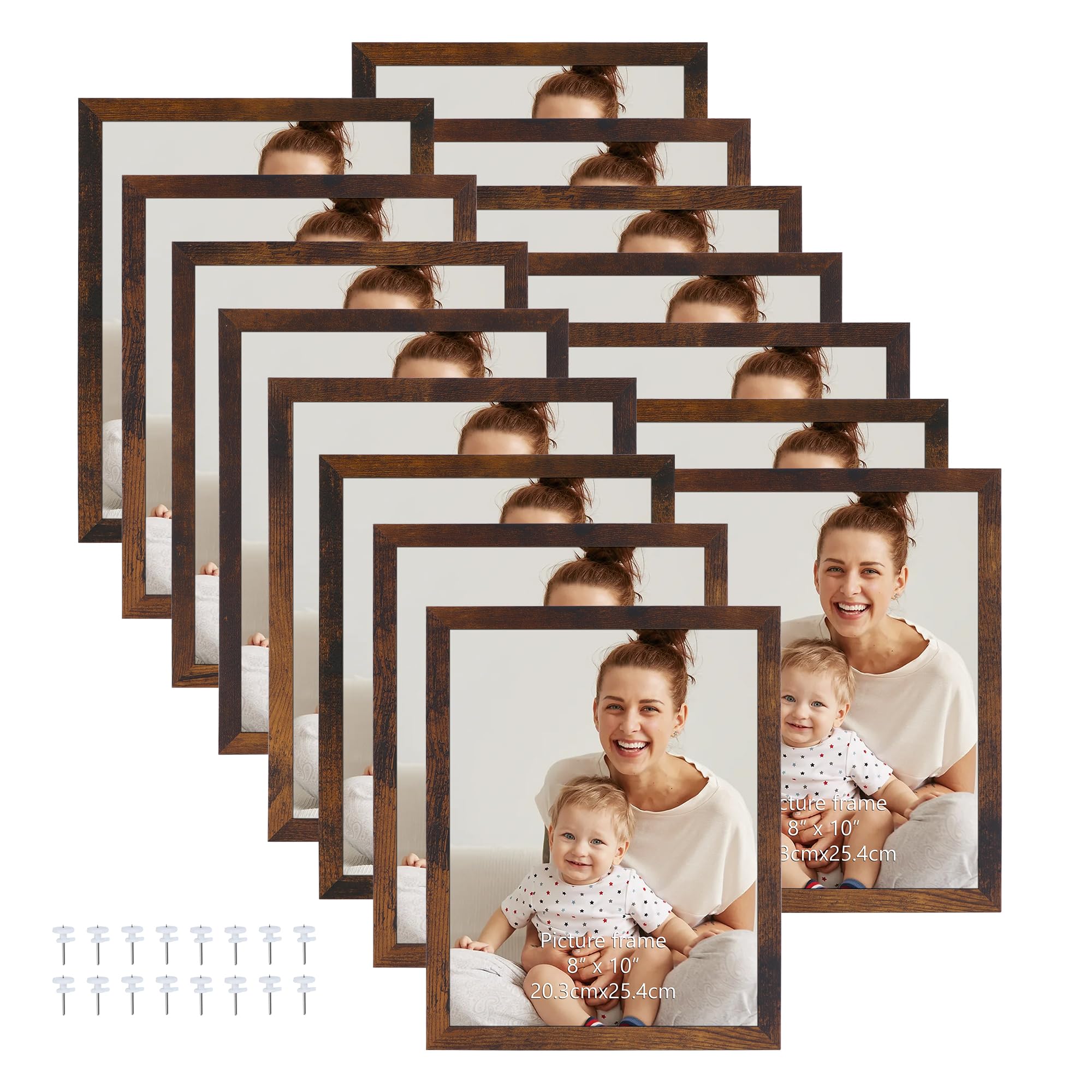 Amazon.com - Edenseelake 8x10 Picture Frame Set of 15, Rustic Brown ...
