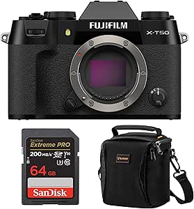 Amazon.com : Fujifilm X-T50 Mirrorless Digital Camera, Bundle with 64GB SDXC Memory Card and ...