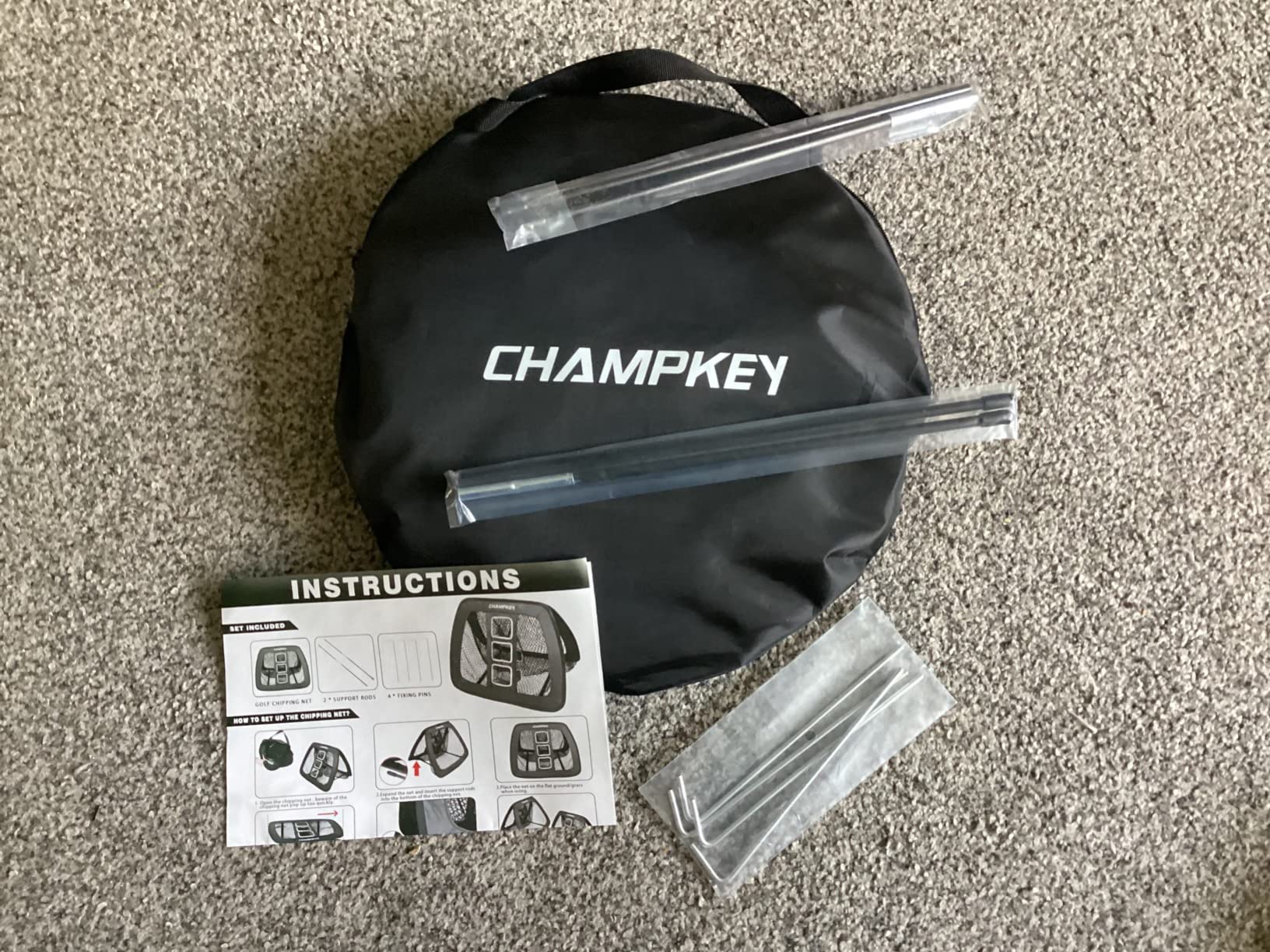 CHAMPKEY Double Sided Golf Chipping Net with Golf Hitting Mat | Come ...