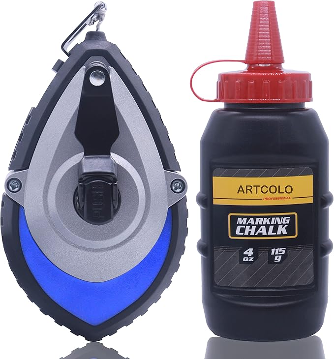 ARTCOLO Chalk Reel kit - Six Gear Quick Retrieval Chalk Lines,100ft ...