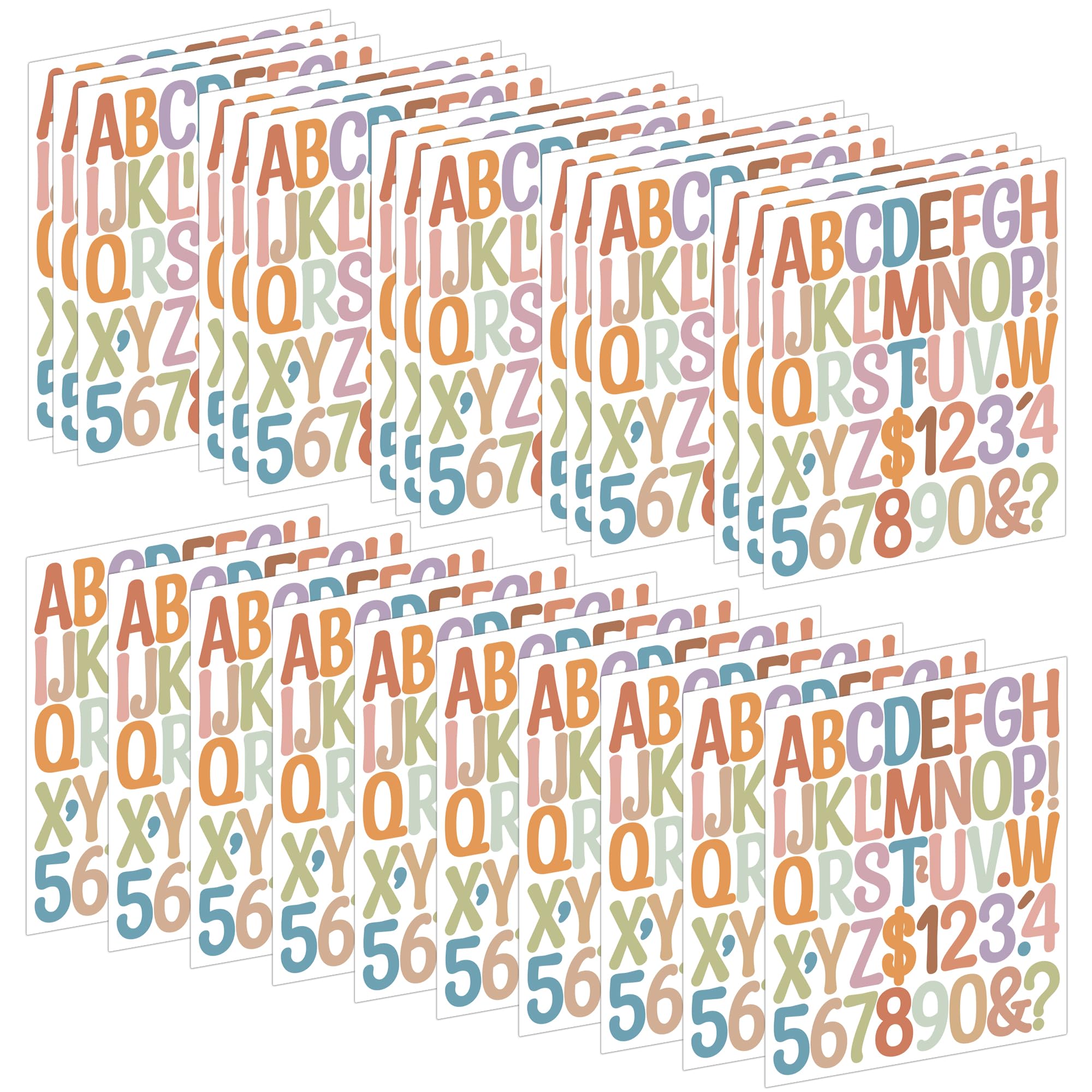 Amazon.com: 25 Sheets Letter Stickers Large 1175 Pcs Alphabet Number ...