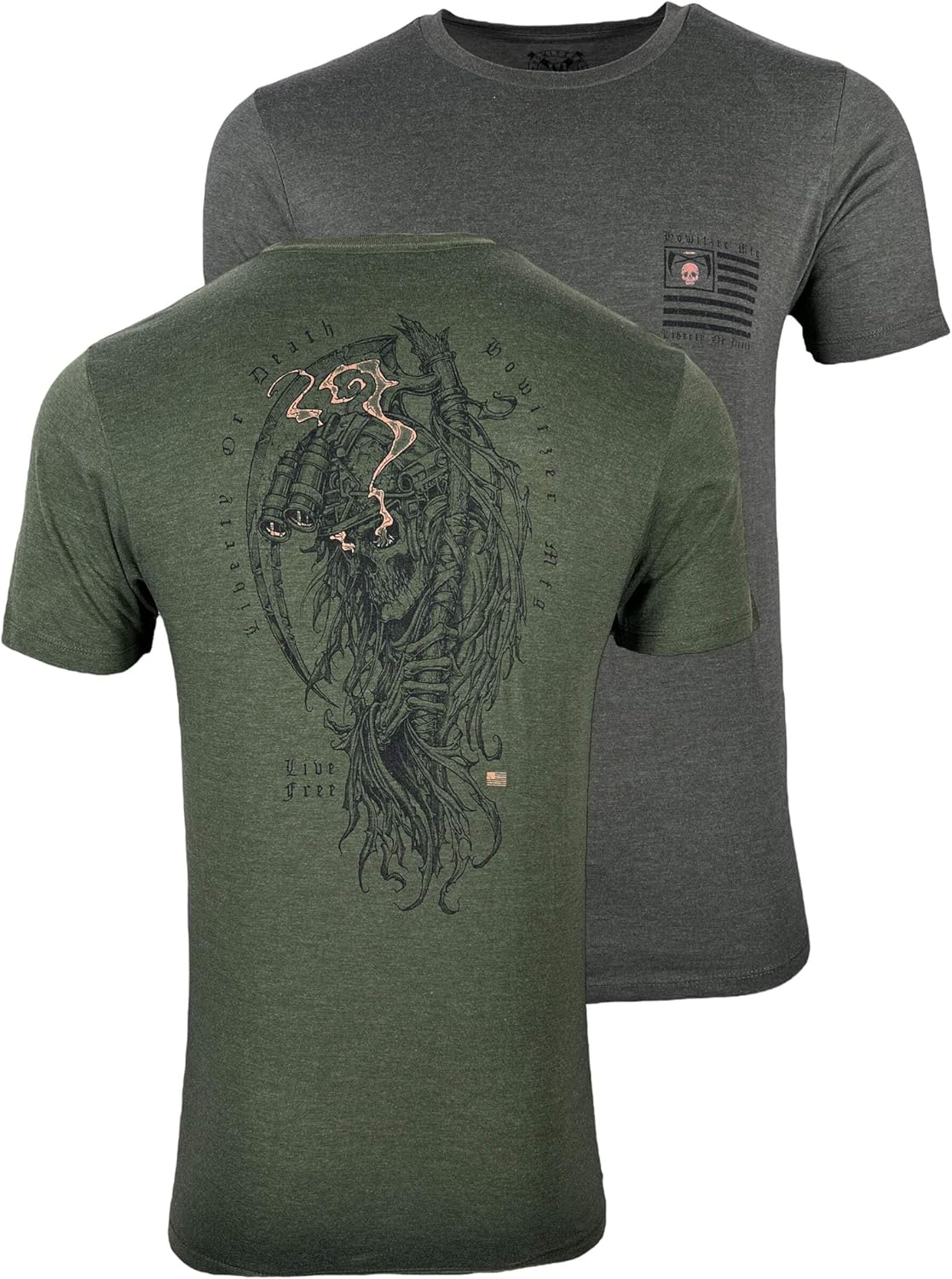 Amazon.com: Howitzer Style Men's T-Shirt Liberty Reaper Military Grunt ...