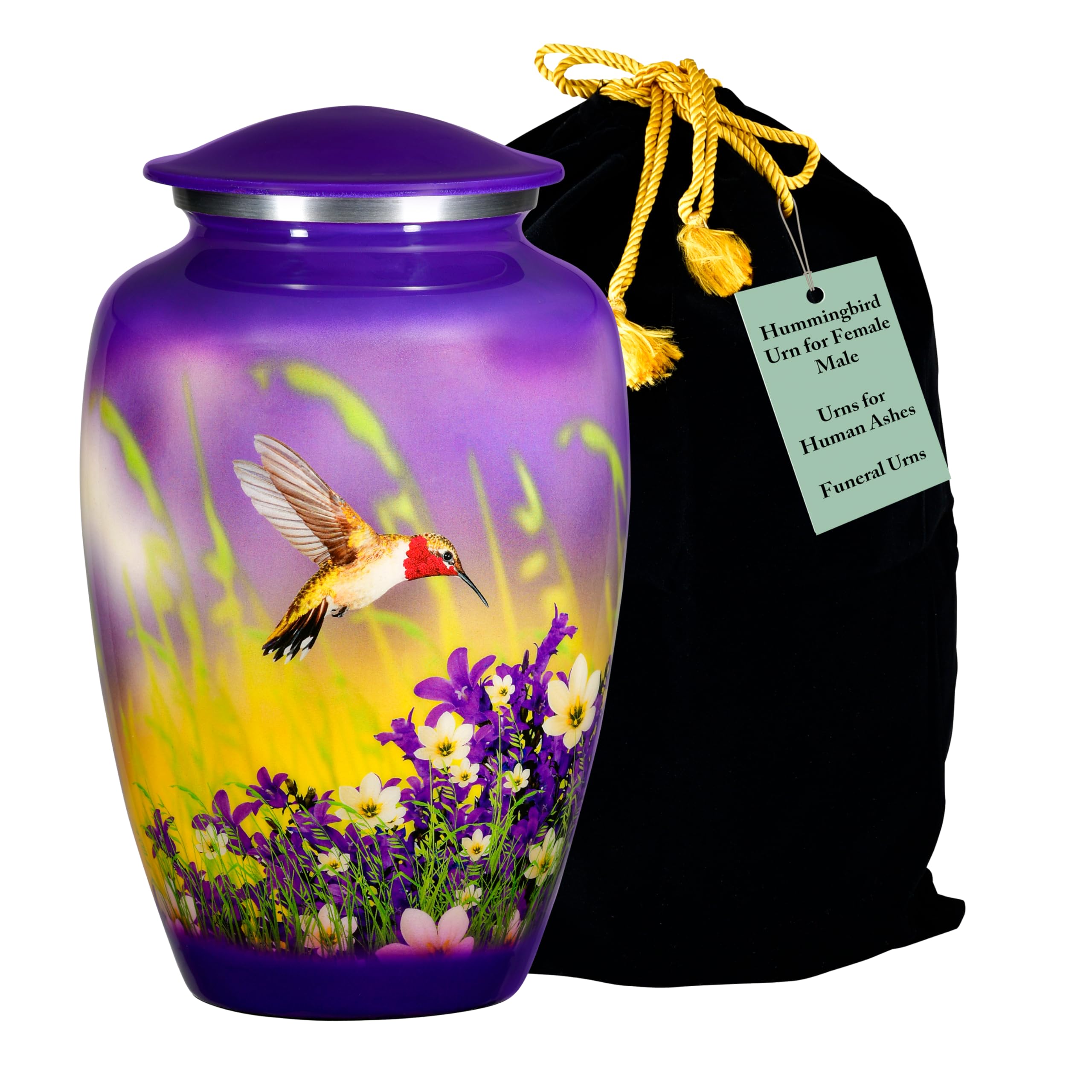 Amazon.com: Hummingbird Urn, Purple Urns, Cremation Urns, Funeral Urns ...