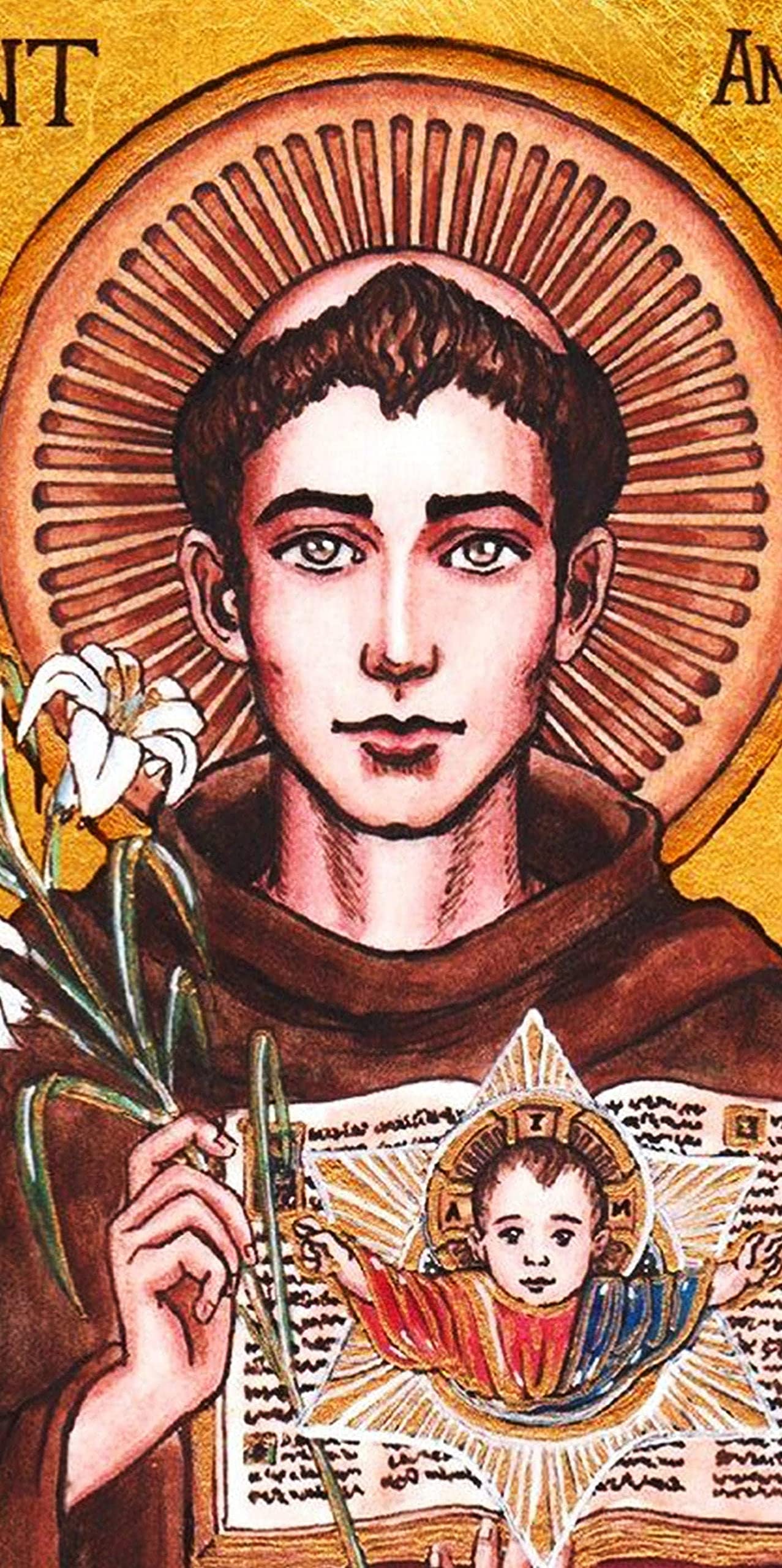 St Anthony Of Padua Symbols Saint Anthony Of Padua Icon Handmade Greek