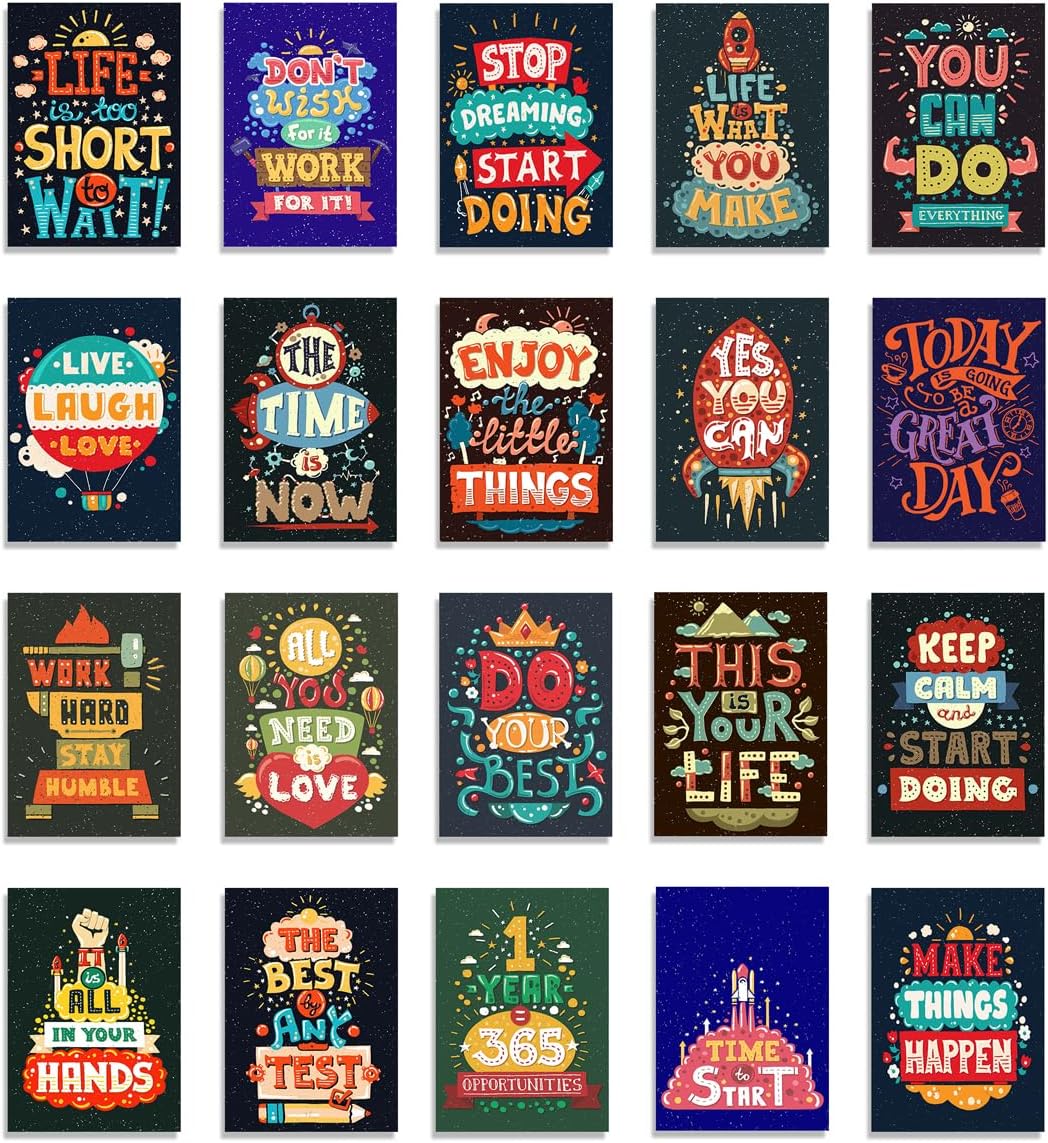Artmedia 20 Pack Positive Affirmation Cards, Inspirational Good Luck ...