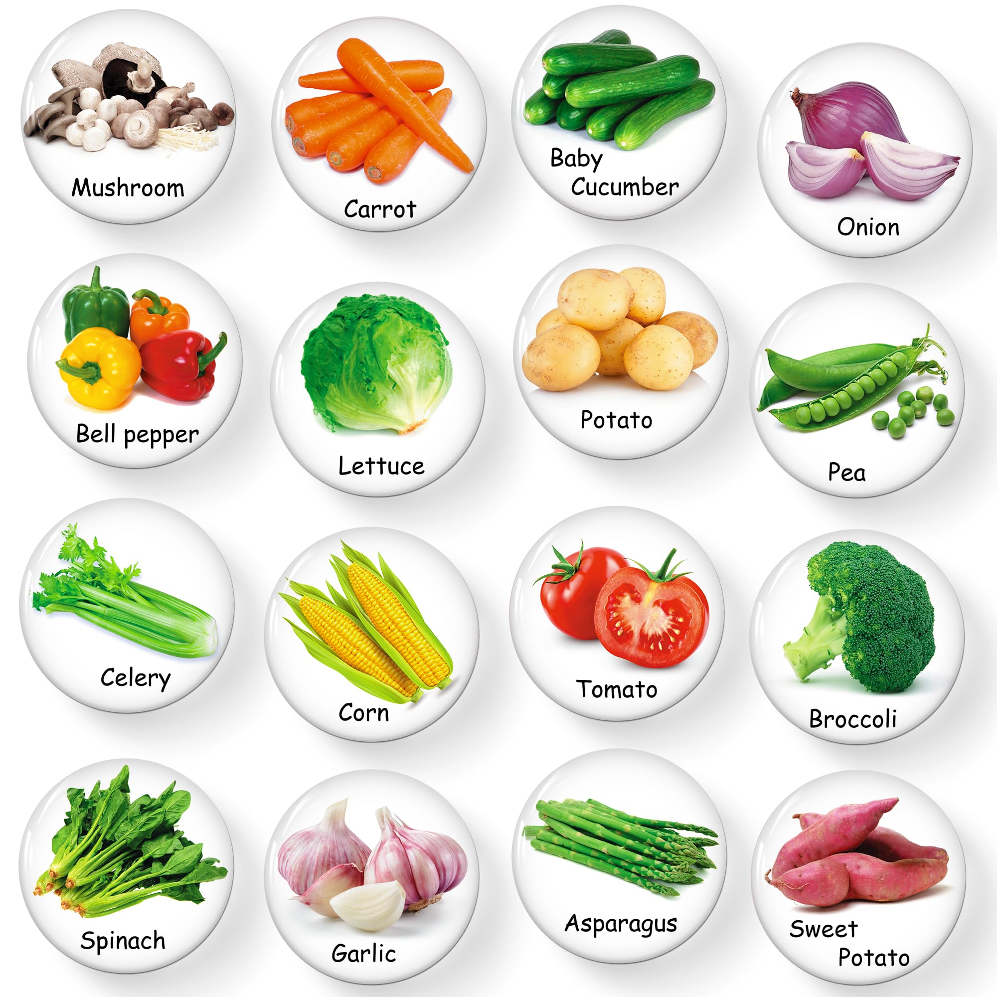 MORCART 16PCS Food Magnets for Fridge, Cute Vegetable Magnets for ...