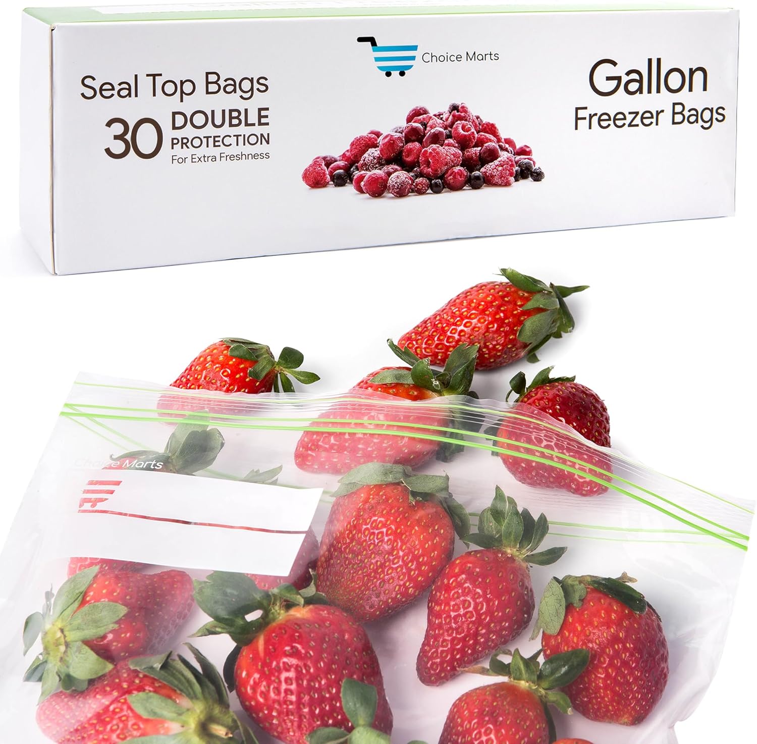 Amazon.com: Freezer Bags 1 Gallon Resealable 30 count Extra Strong and ...