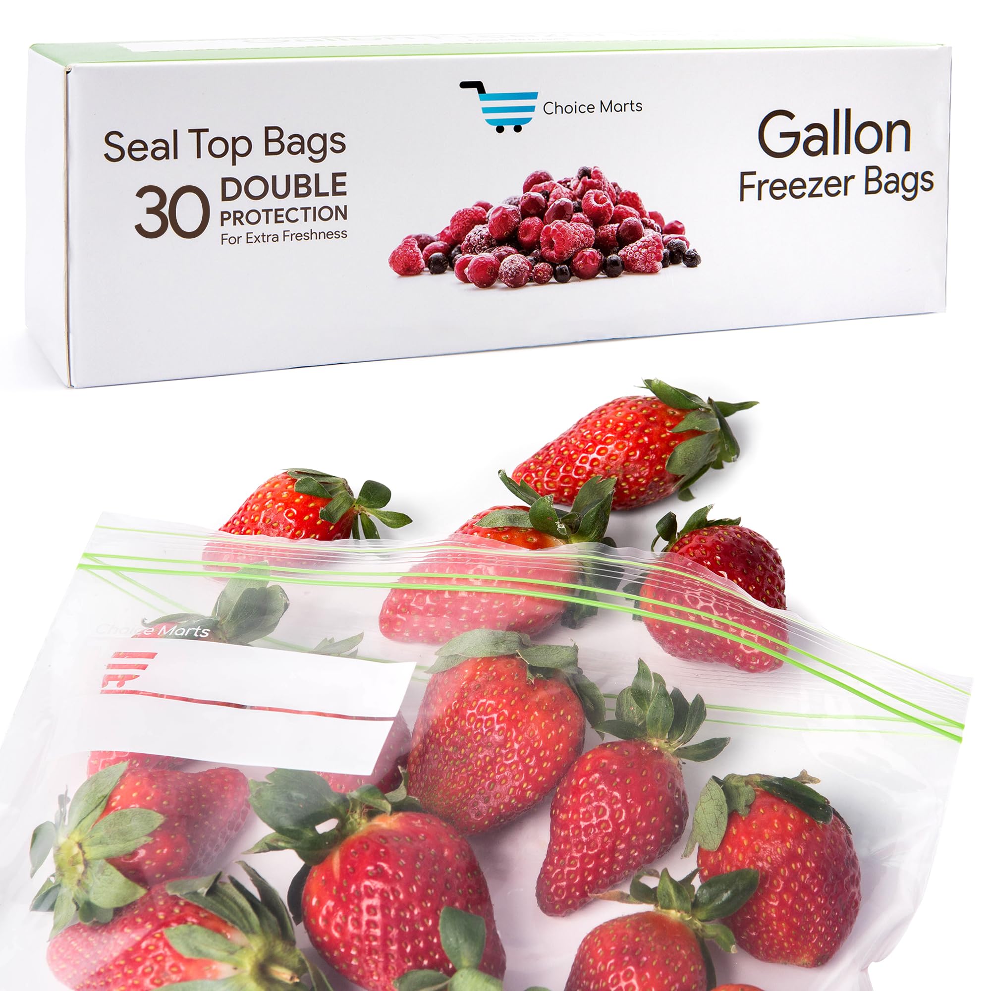 Amazon.com: Freezer Bags 1 Gallon Resealable 30 count Extra Strong and ...