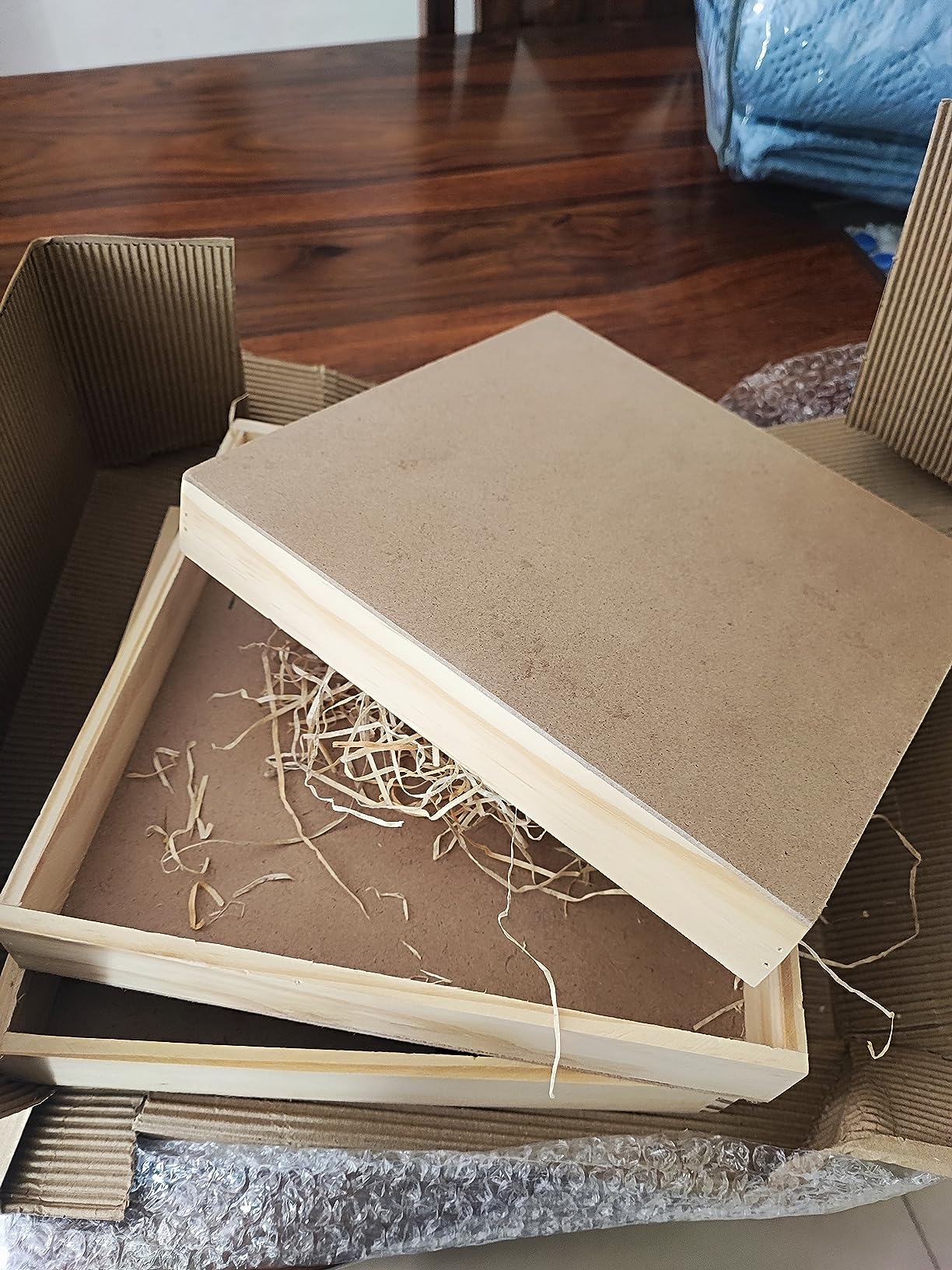 WOODENLAB - 3Pc Pinewood Square Shape Tray Combo Ideal For Gift Packing ...